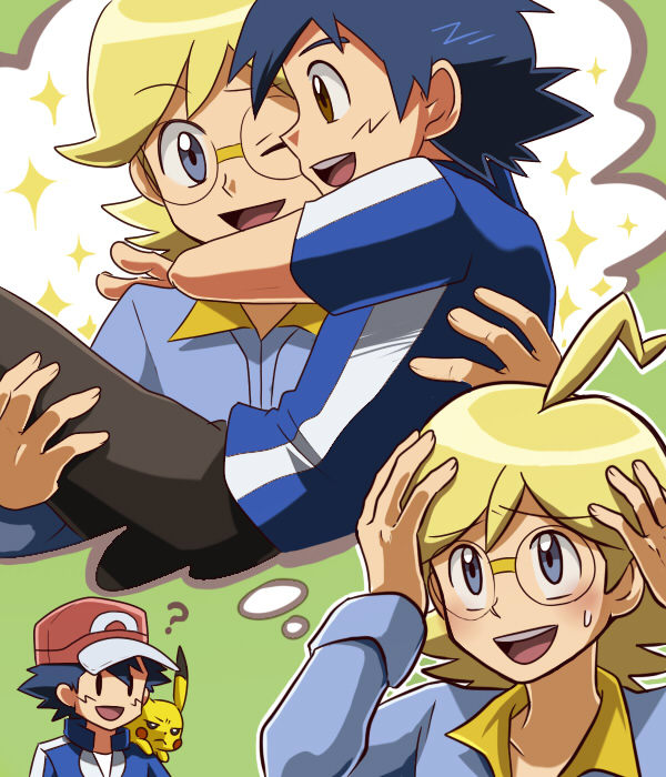 The Big ImageBoard (TBIB) - 2boys ? ahoge angry ash ketchum black hair ...