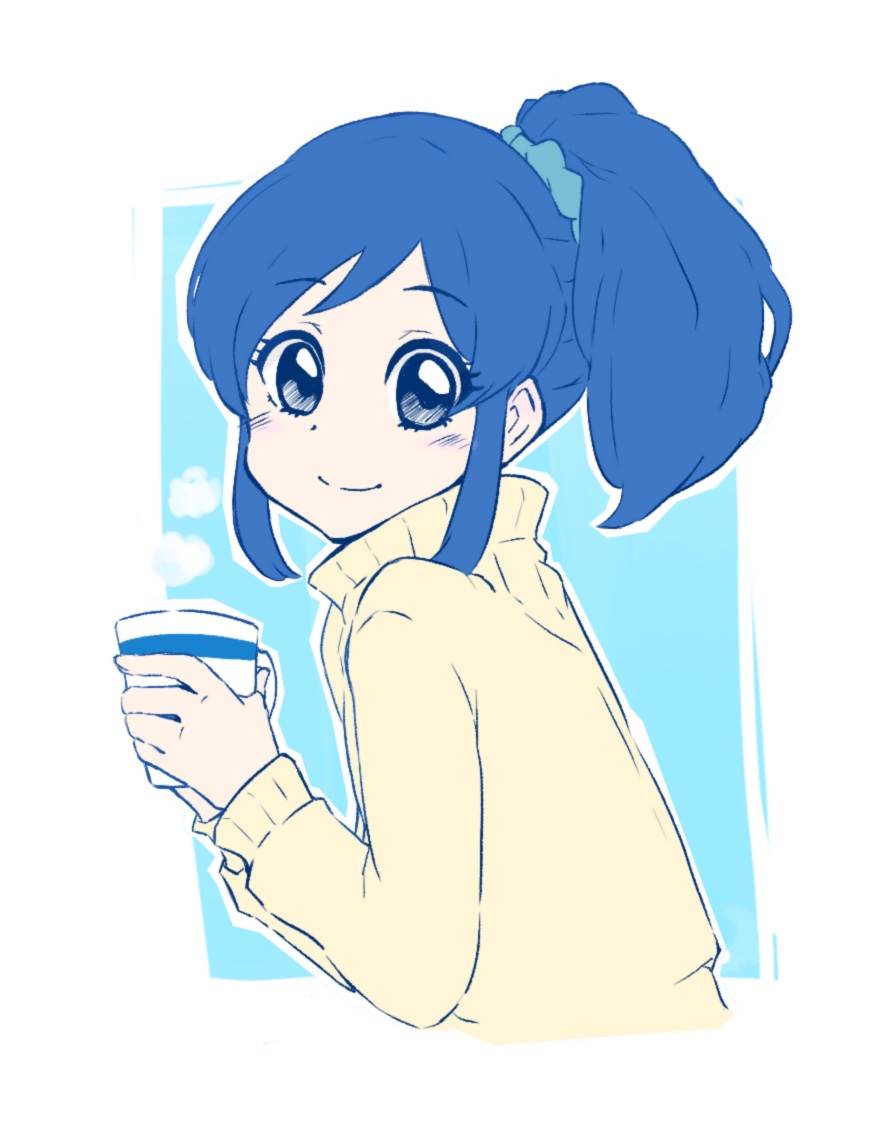 The Big ImageBoard (TBIB) - 1girl aikatsu! aikatsu! (series) blue background blue hair blue ...