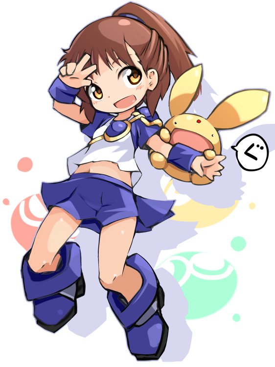 The Big Imageboard Tbib 1girl Arle Nadja Armor Blue Skirt Brown
