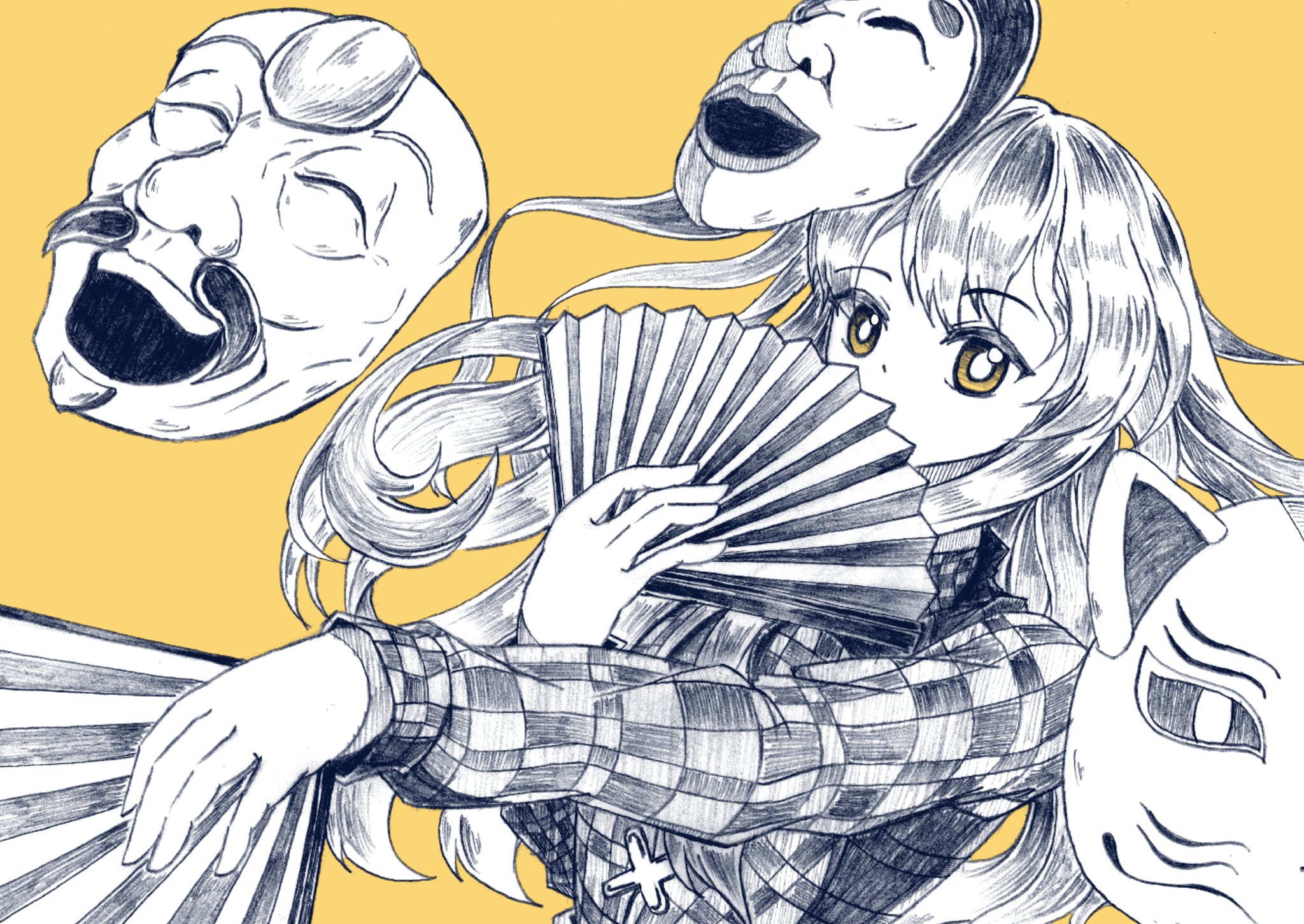 The Big ImageBoard (TBIB) - 1girl bright pupils checkered clothes ...