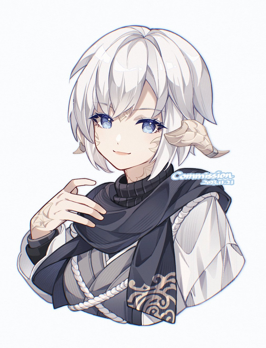 The Big ImageBoard (TBIB) - 1girl 9yuki au ra black scarf black sweater ...