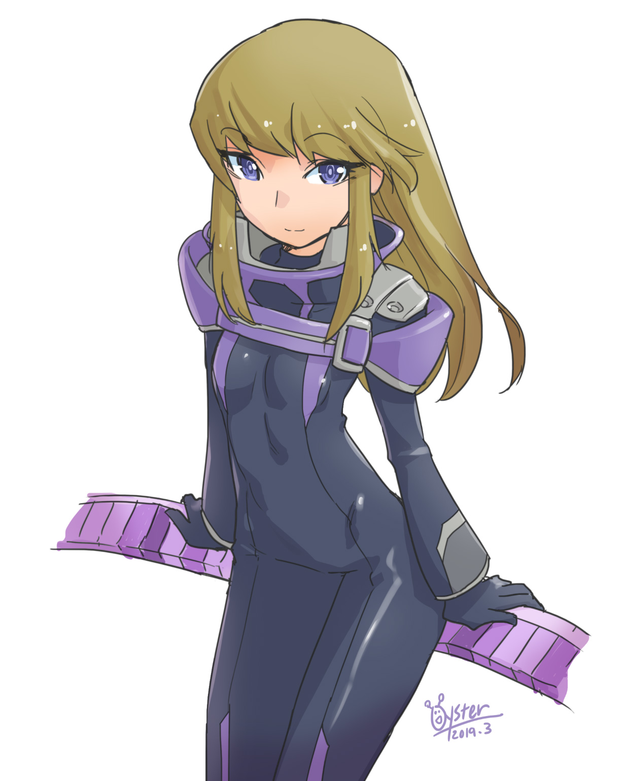 The Big Imageboard Tbib 1girl Blue Eyes Bodysuit Breasts Brown Hair