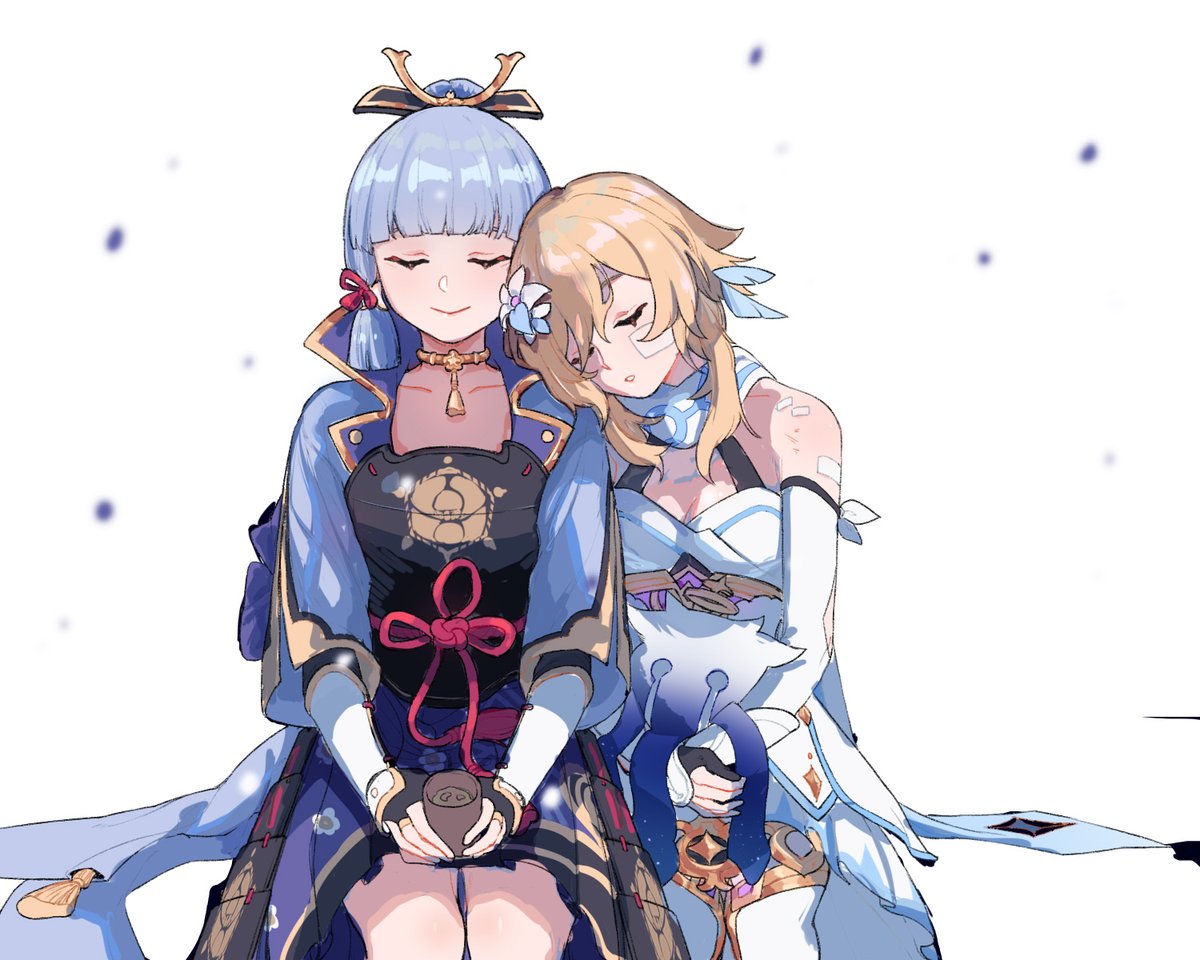 The Big ImageBoard (TBIB) - 2girls bandage on face bandages blonde hair blue dress blue hair ...