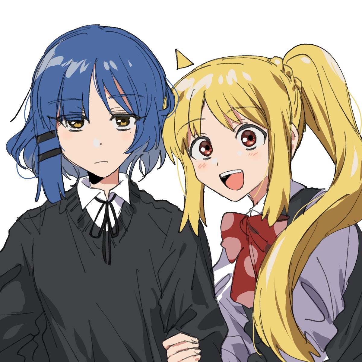 The Big ImageBoard (TBIB) - 2girls ahoge blonde hair blue hair bocchi the rock! bow detached ...