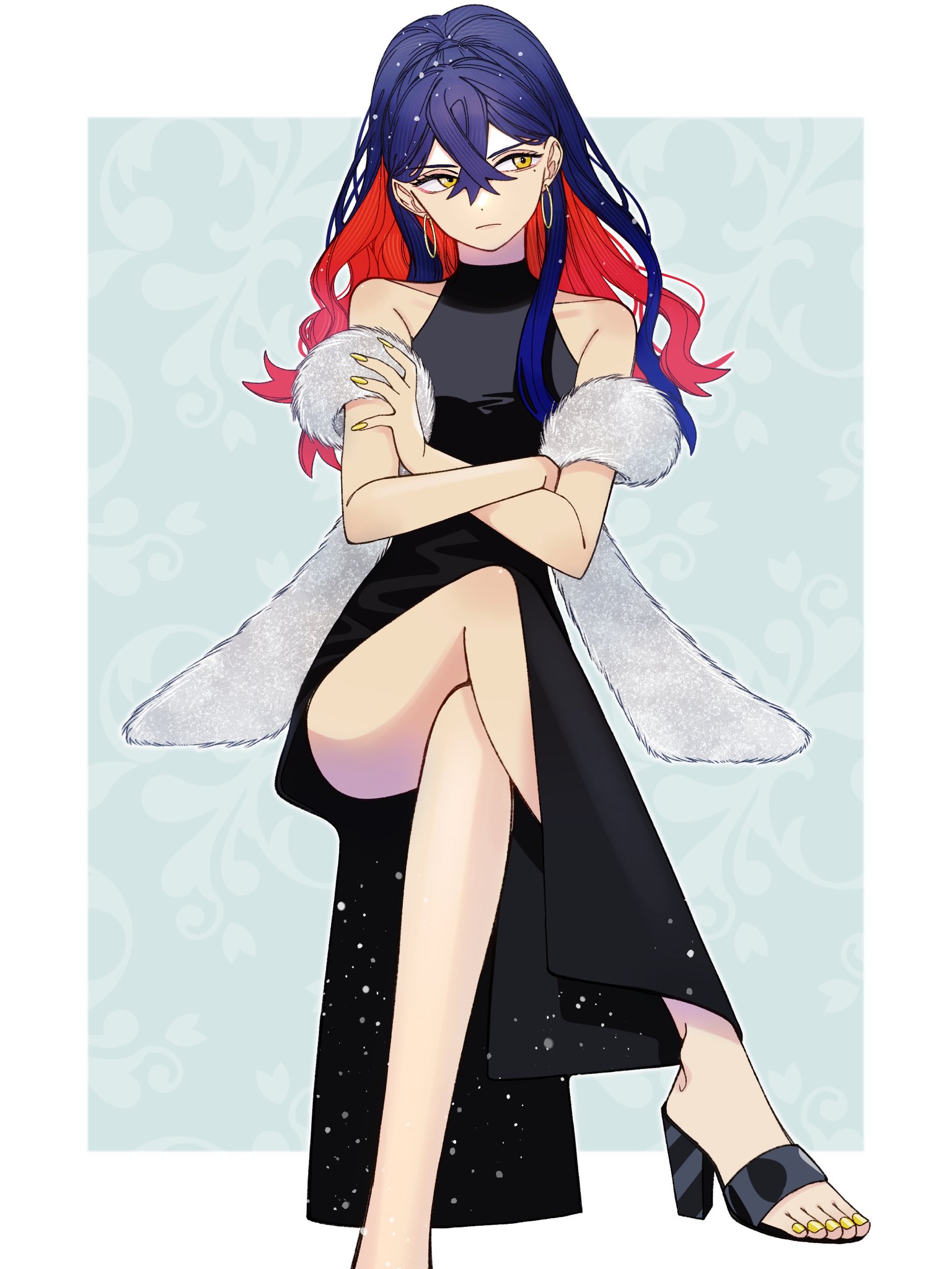 The Big ImageBoard (TBIB) - 1girl black dress black hair carmine (pokemon) colored inner hair ...