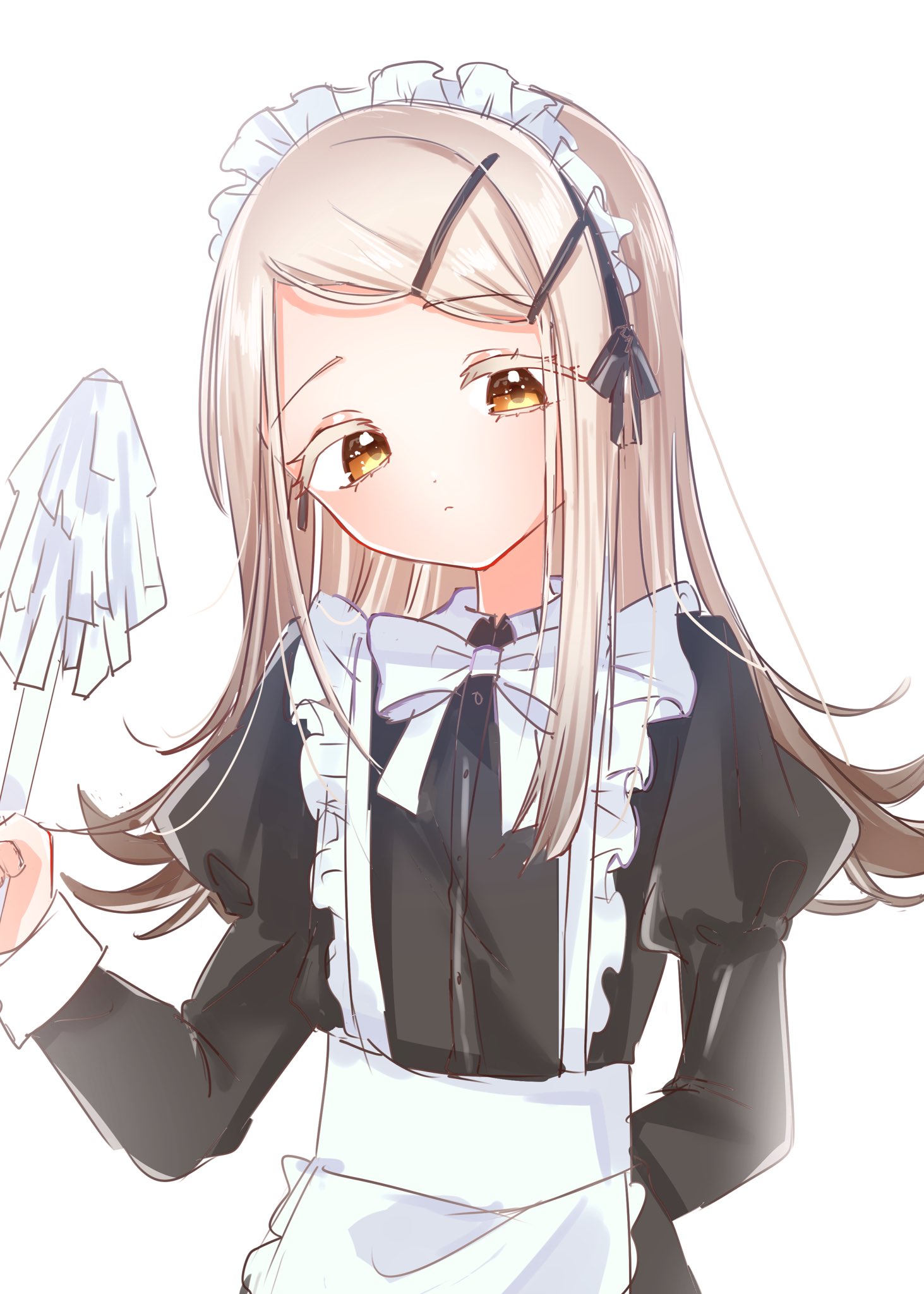 The Big ImageBoard (TBIB) - 1girl alternate costume apron black dress blush dress enmaided ...