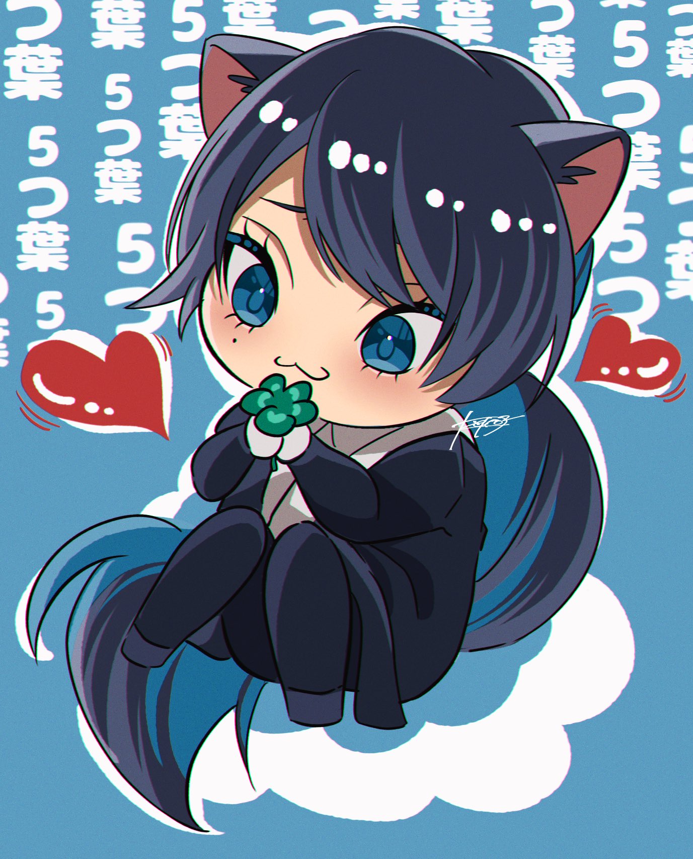 The Big ImageBoard (TBIB) - 1girl :3 ado (utaite) animal ears black coat black hair black pants ...