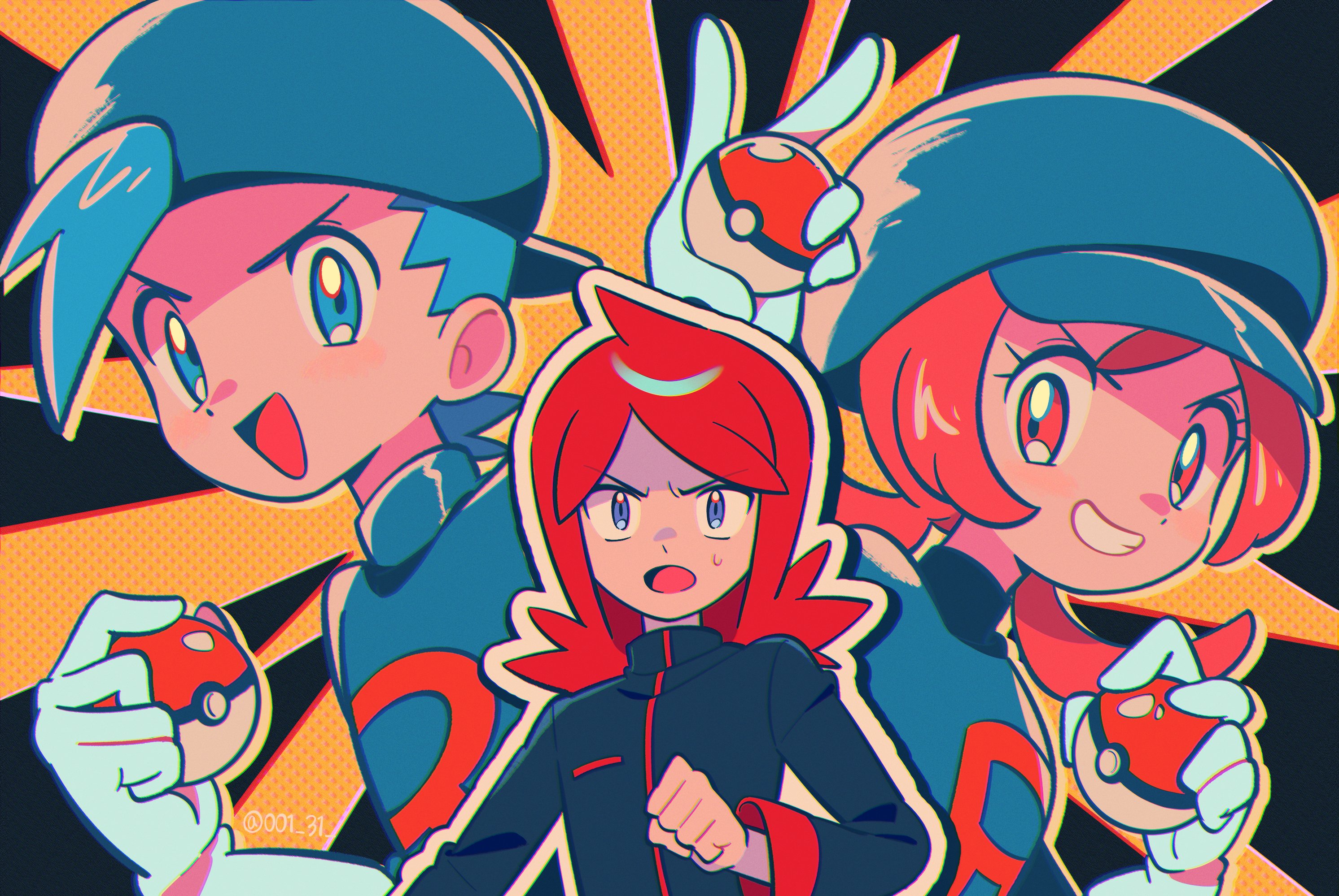 The Big ImageBoard (TBIB) - 1girl 2boys black hat black jacket black ...