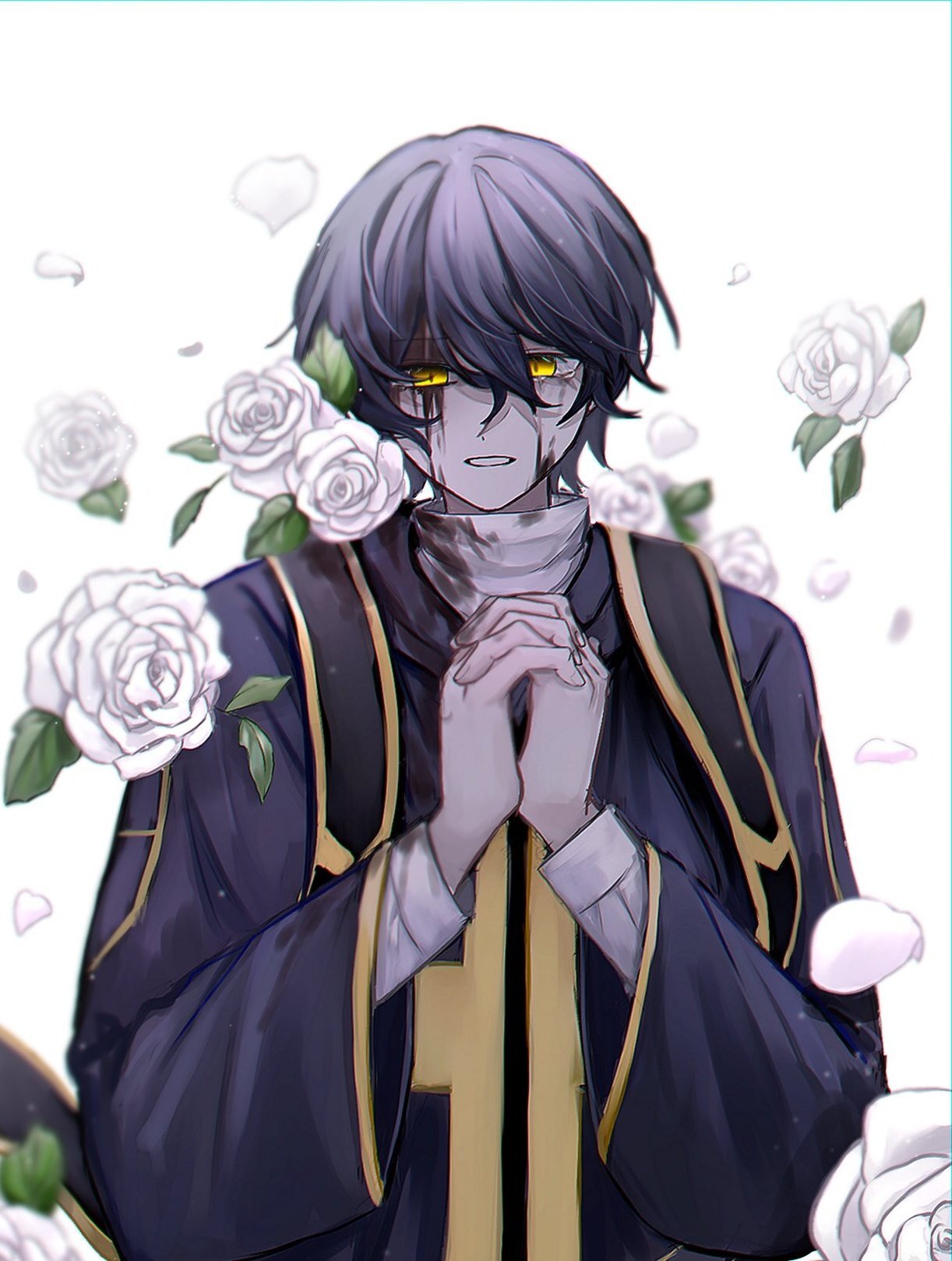 The Big ImageBoard (TBIB) - 1boy black hair black jacket bleeding from ...