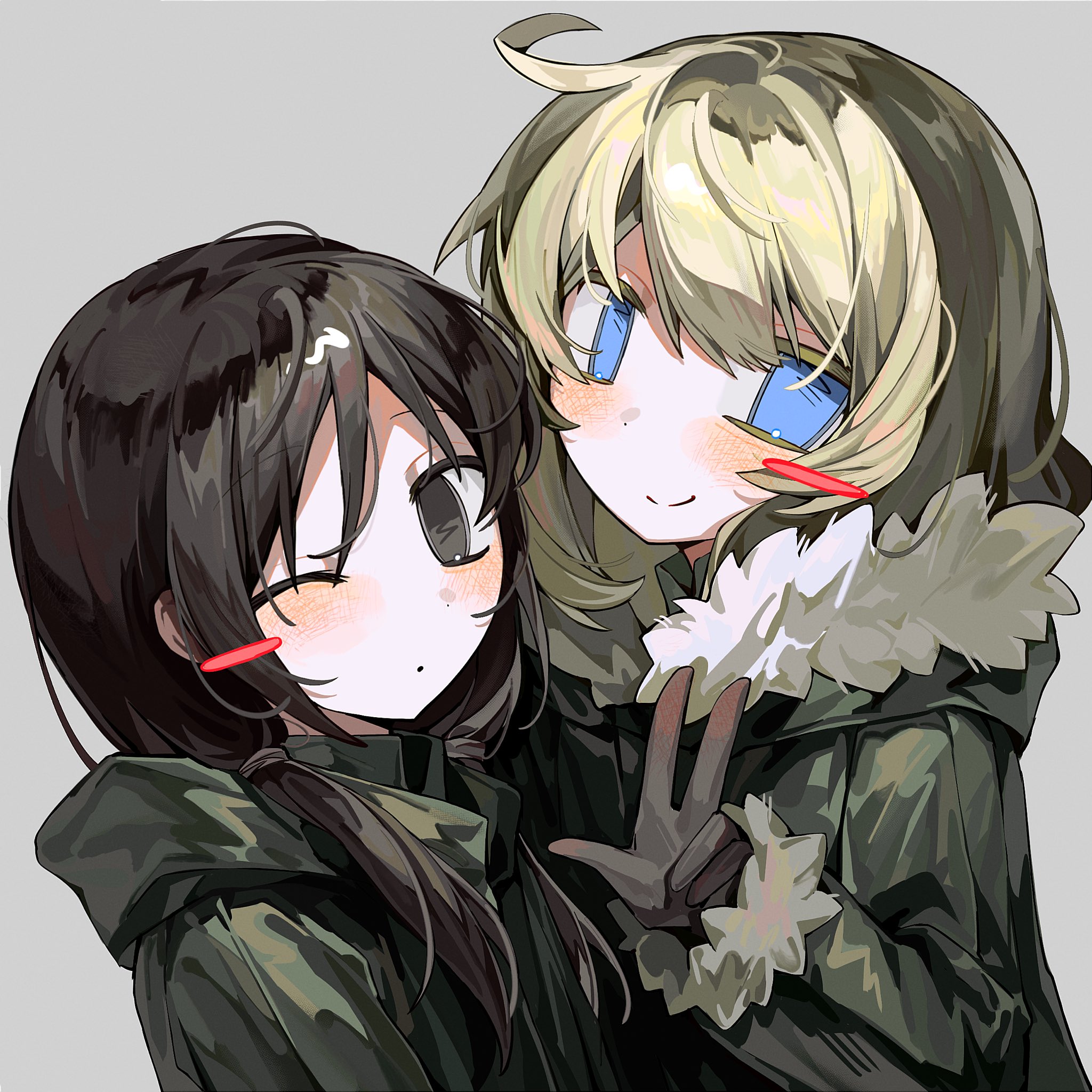 The Big ImageBoard (TBIB) - 2girls black eyes black hair blonde hair blue eyes chito (shoujo ...