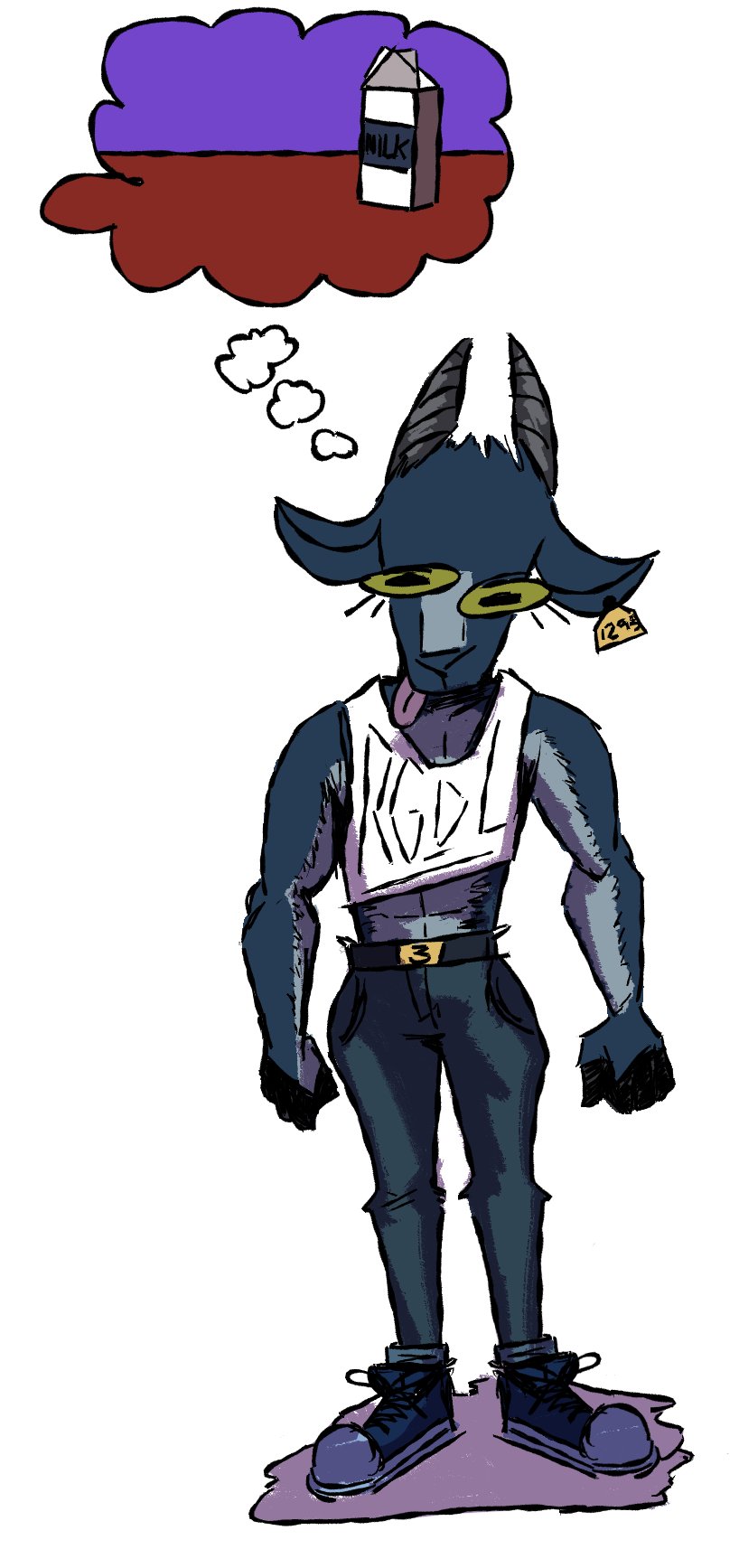 The Big ImageBoard (TBIB) - anthro blue body blue fur bottomwear bovid caprine clothing coffee ...