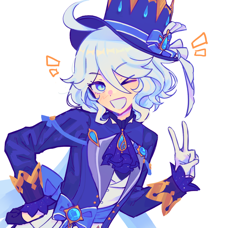 The Big ImageBoard (TBIB) - 1girl :d ahoge ascot black ascot black hat black jacket blue eyes ...