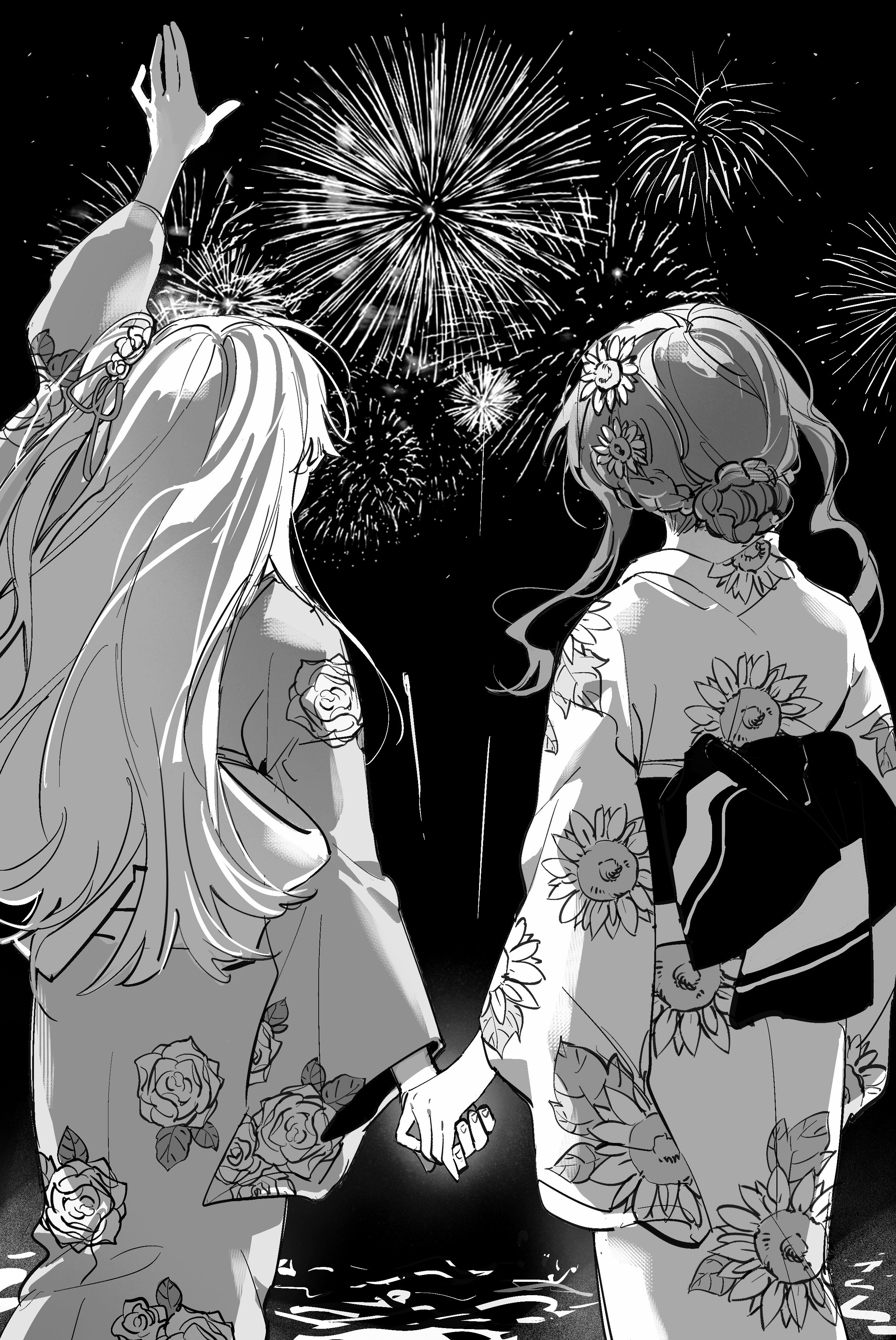 The Big ImageBoard (TBIB) - 2girls absurdres aerial fireworks arm up bang dream! bang dream! it ...