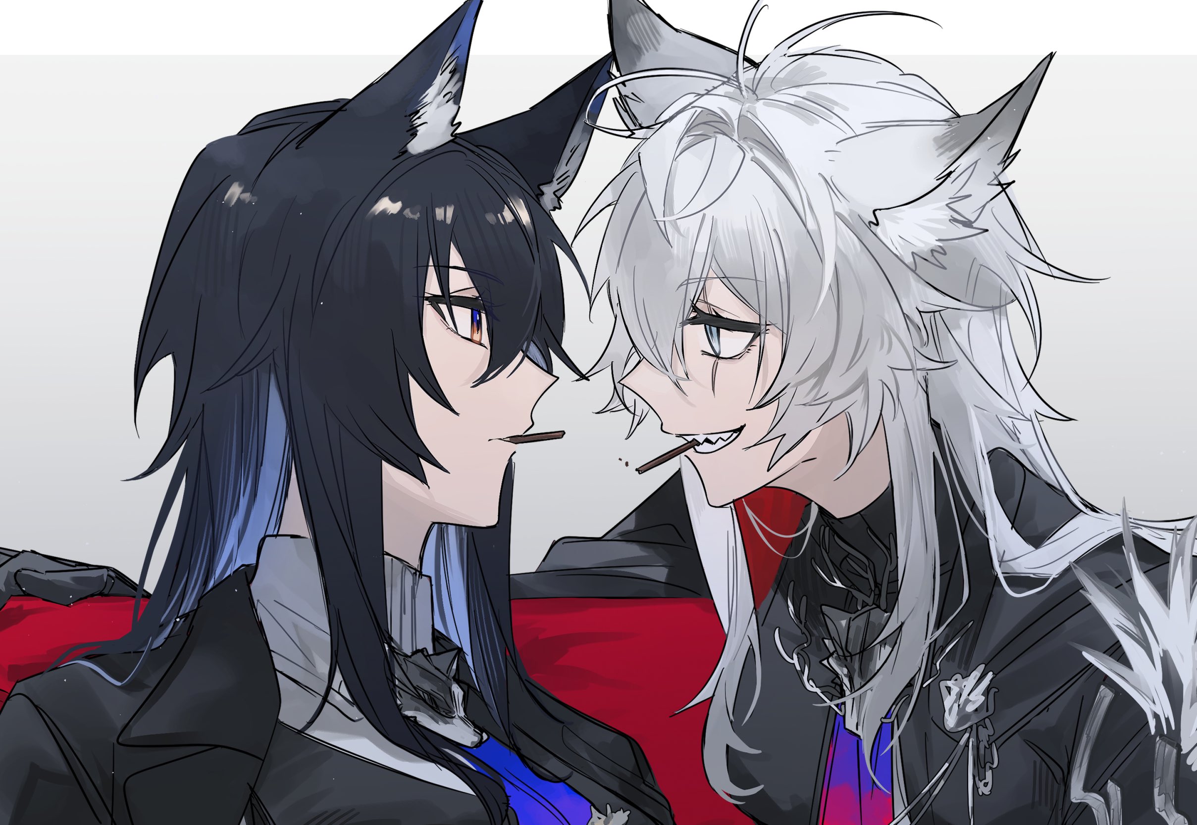 The Big ImageBoard (TBIB) - 2girls animal ears arknights black hair ...