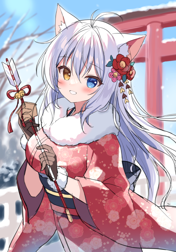 The Big ImageBoard (TBIB) - 1girl aina rive animal ear fluff animal ears antenna hair arrow ...