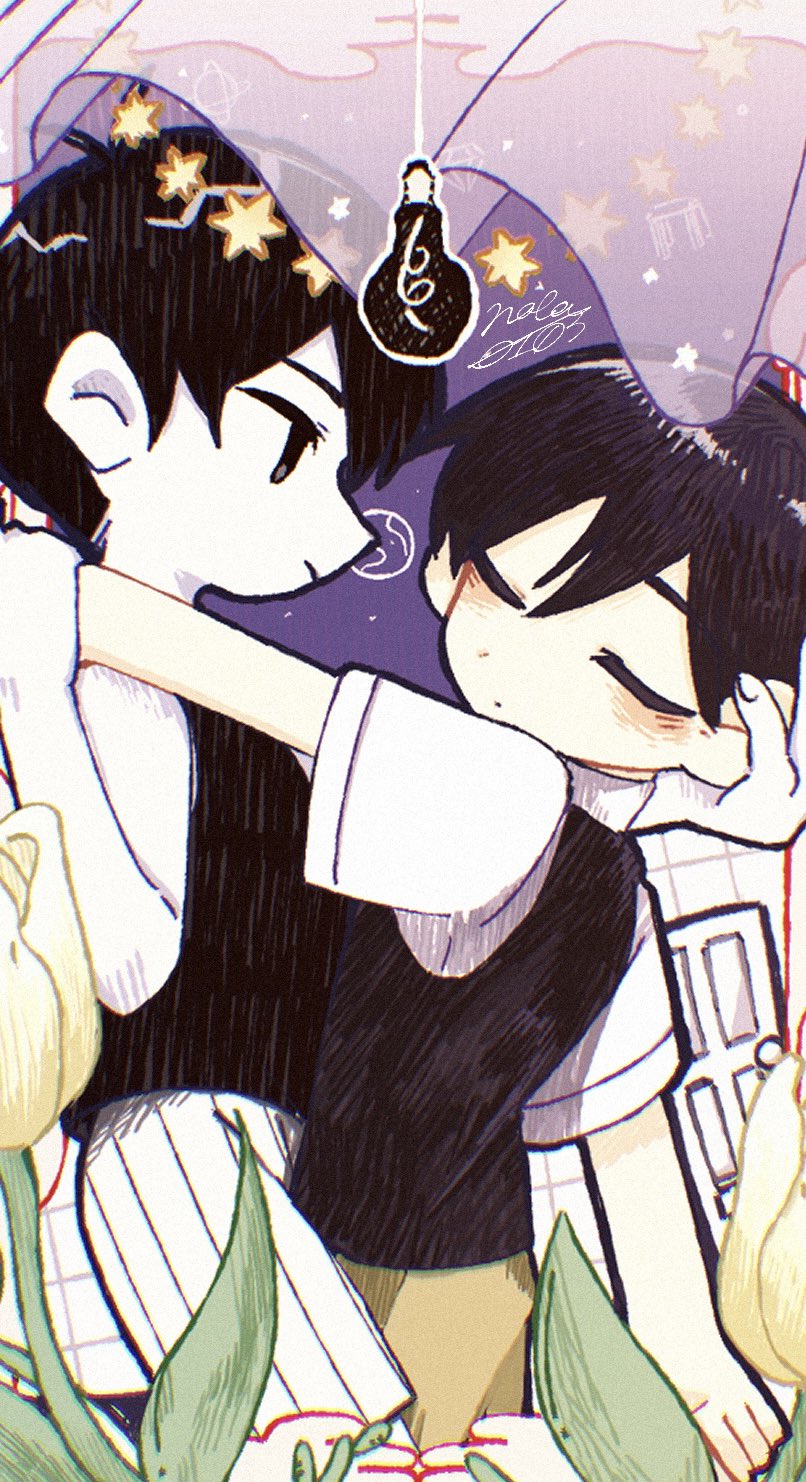 The Big ImageBoard (TBIB) - 2boys antenna hair black eyes black hair black tank top closed mouth ...