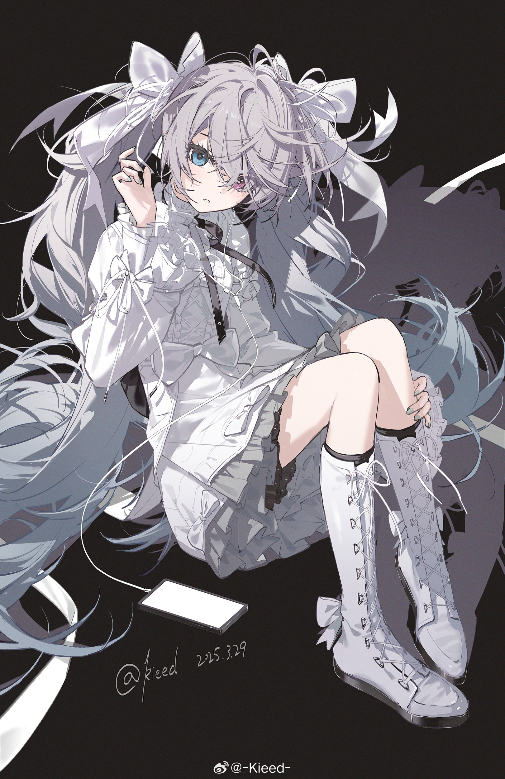 The Big ImageBoard (TBIB) - 1girl 25-ji miku absurdres aqua eyes aqua hair artist name black ...