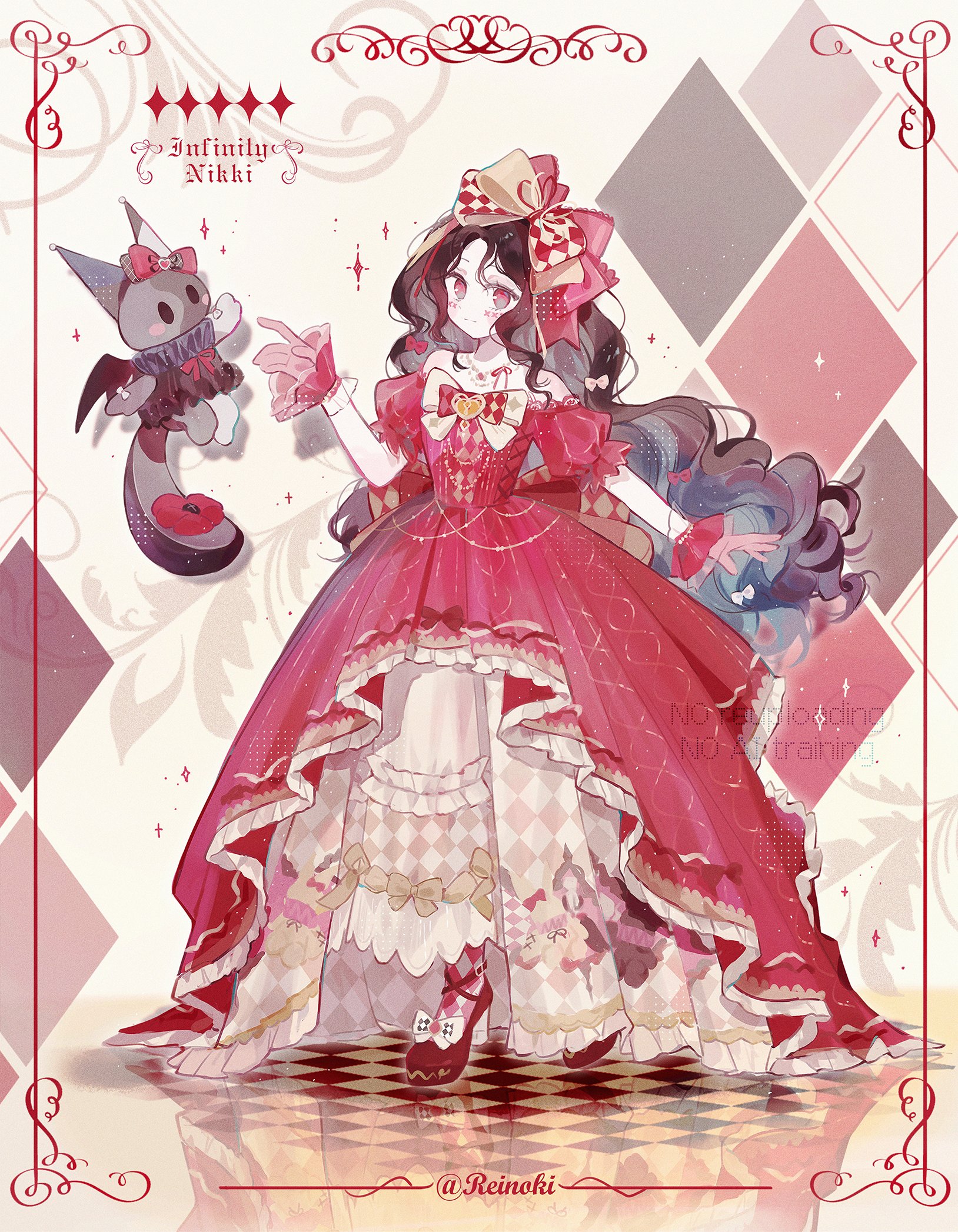 The Big ImageBoard (TBIB) - 1girl argyle background argyle bow argyle bowtie argyle clothes ...