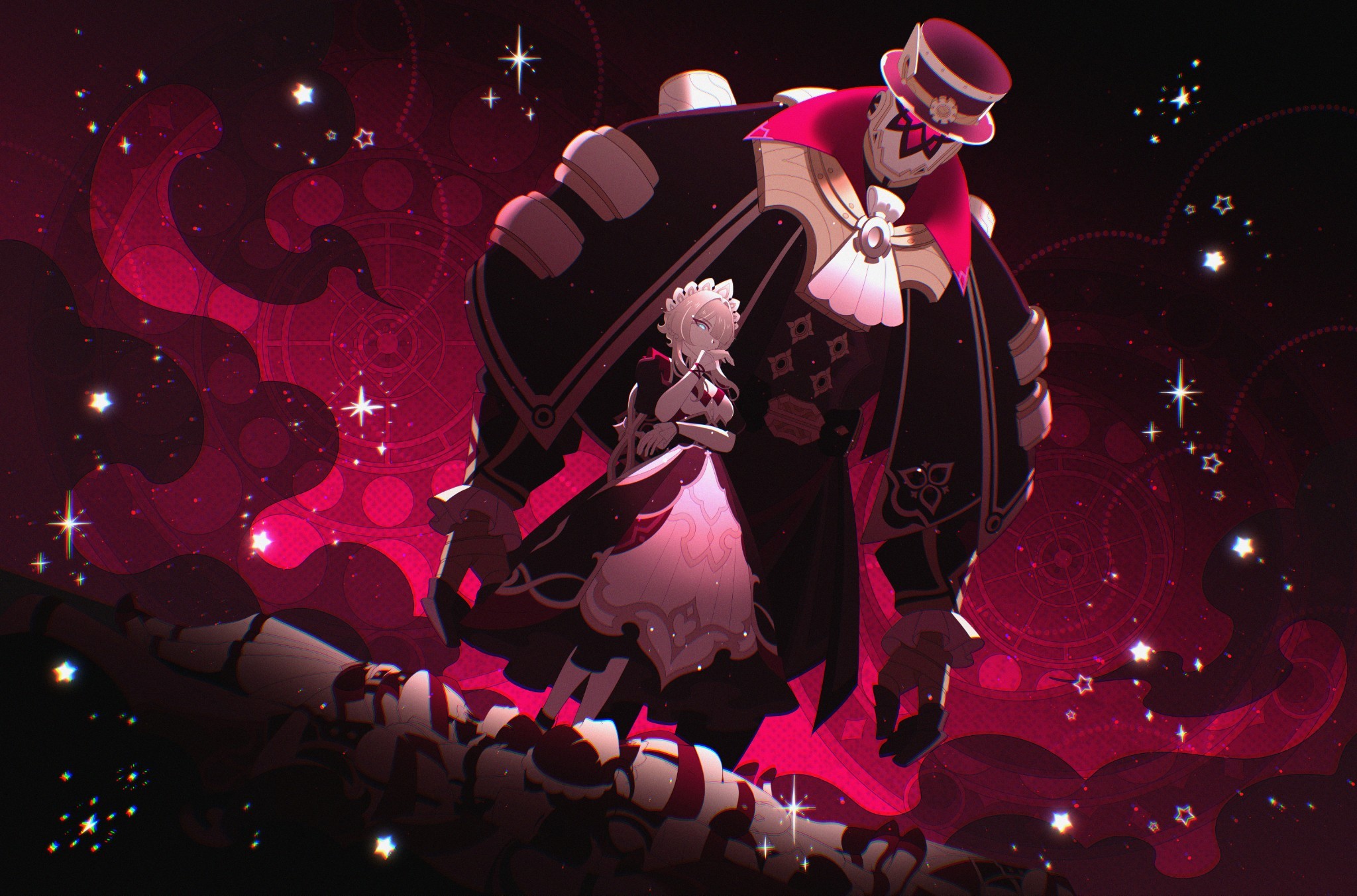 The Big ImageBoard (TBIB) - 1girl 1other apron ascot black capelet ...