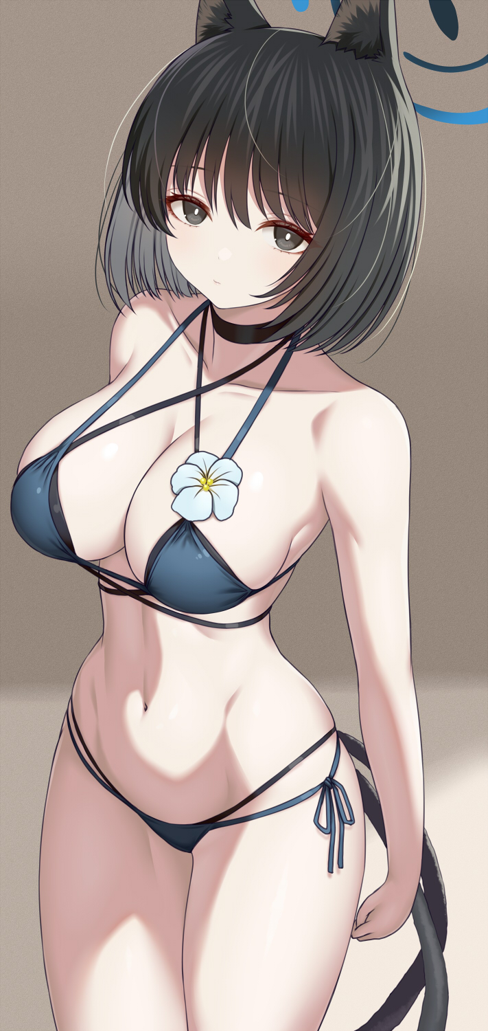 The Big ImageBoard (TBIB) - 1girl animal ears asamura hiori bare shoulders bikini black bikini ...