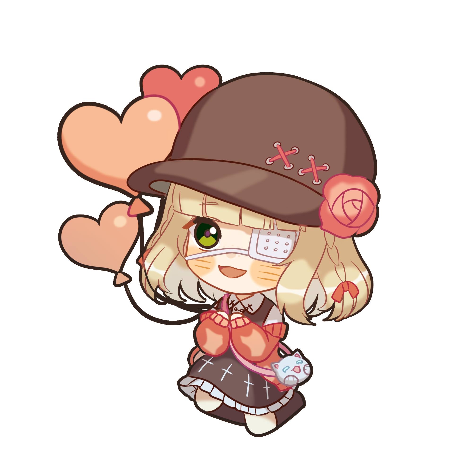 The Big ImageBoard (TBIB) - 1girl balloon bangs blonde hair blunt bangs ...