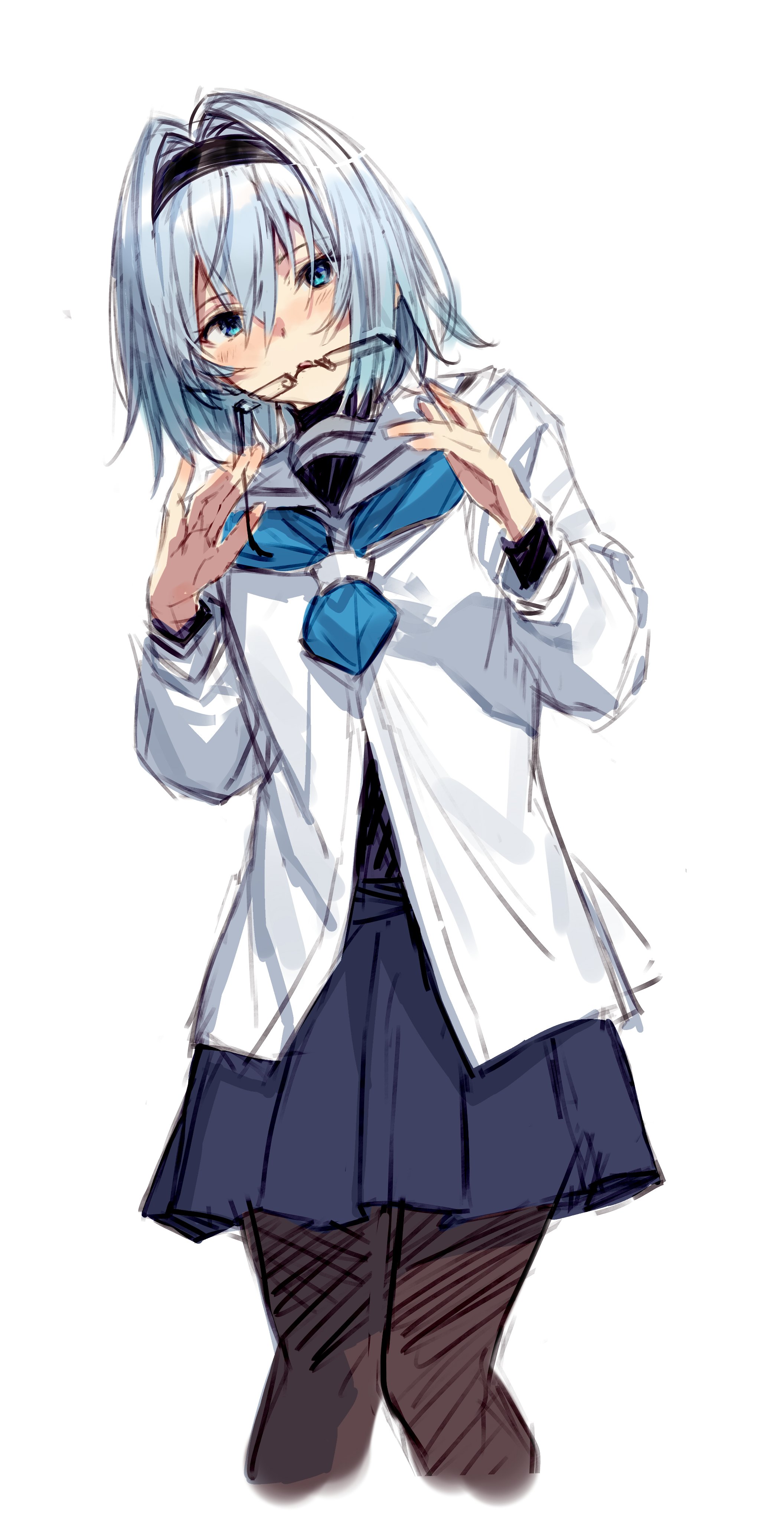 The Big ImageBoard (TBIB) - 1girl absurdres black hairband blue eyes blue hair blue necktie blue ...