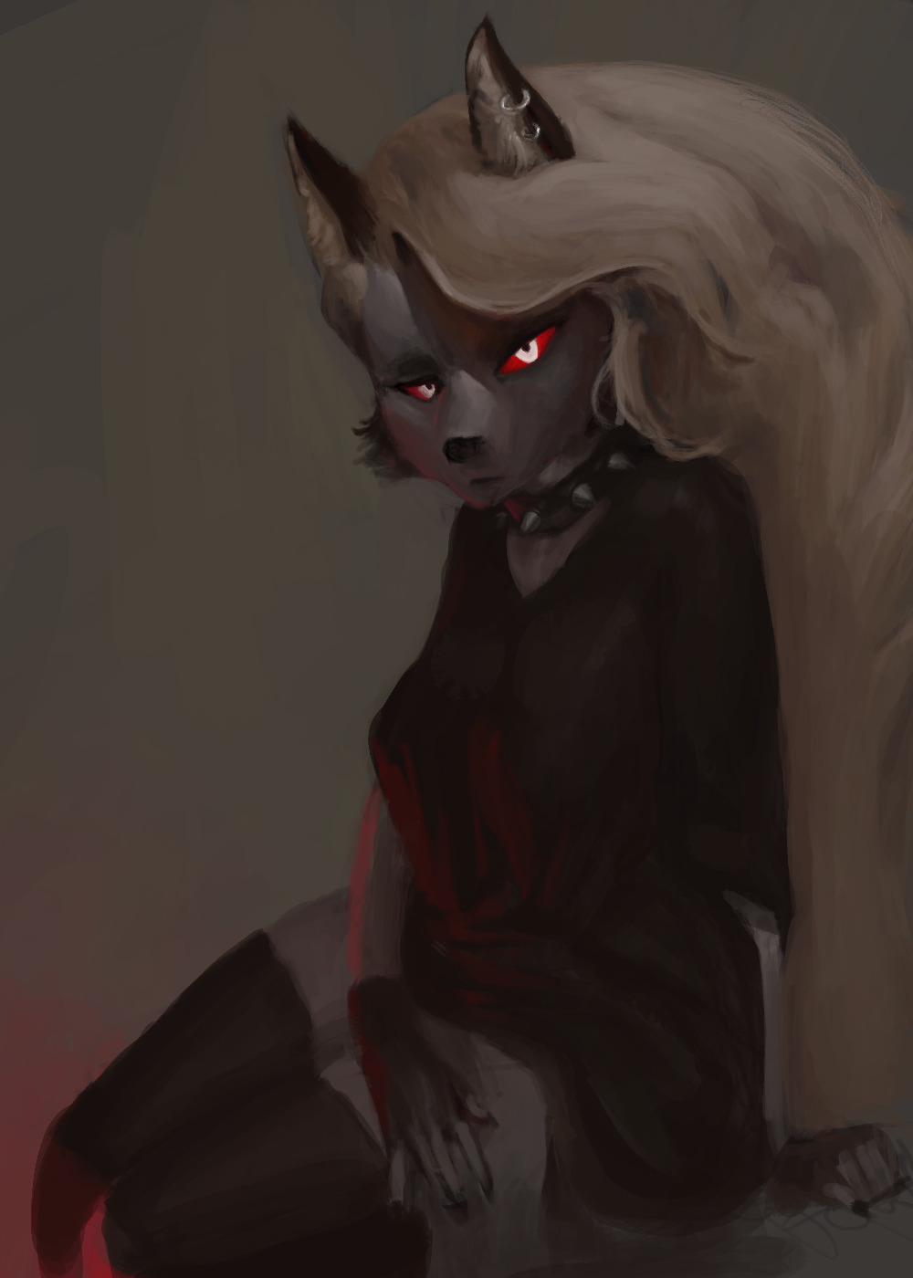 The Big Imageboard Tbib Anthro Baggy Clothing Black Clothing Black Shirt Black Topwear Canid
