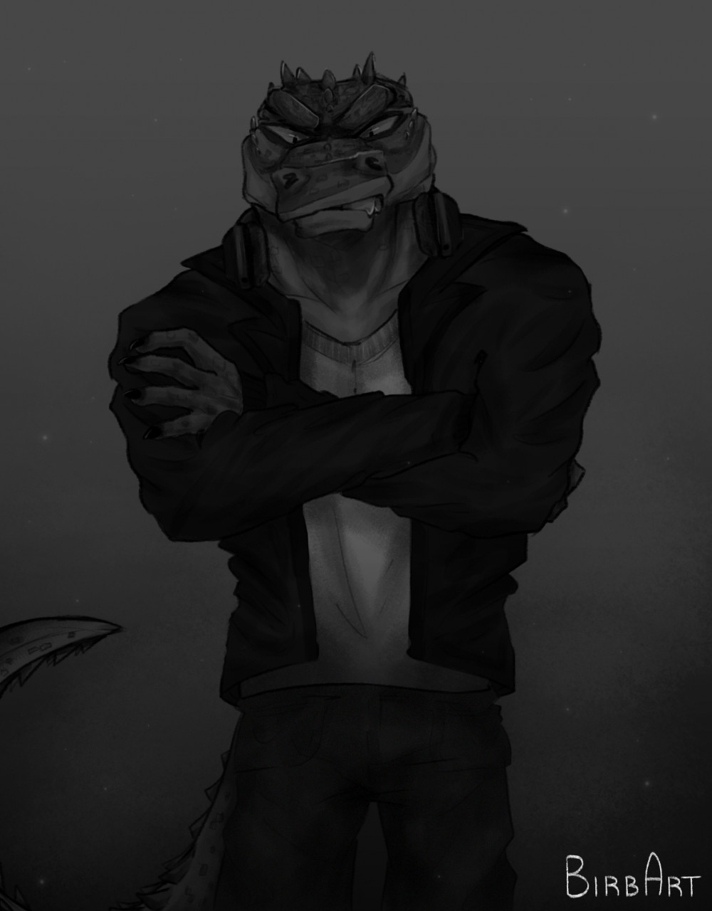 The Big ImageBoard (TBIB) - 5 fingers alligator alligatorid anthro birbart black and white ...