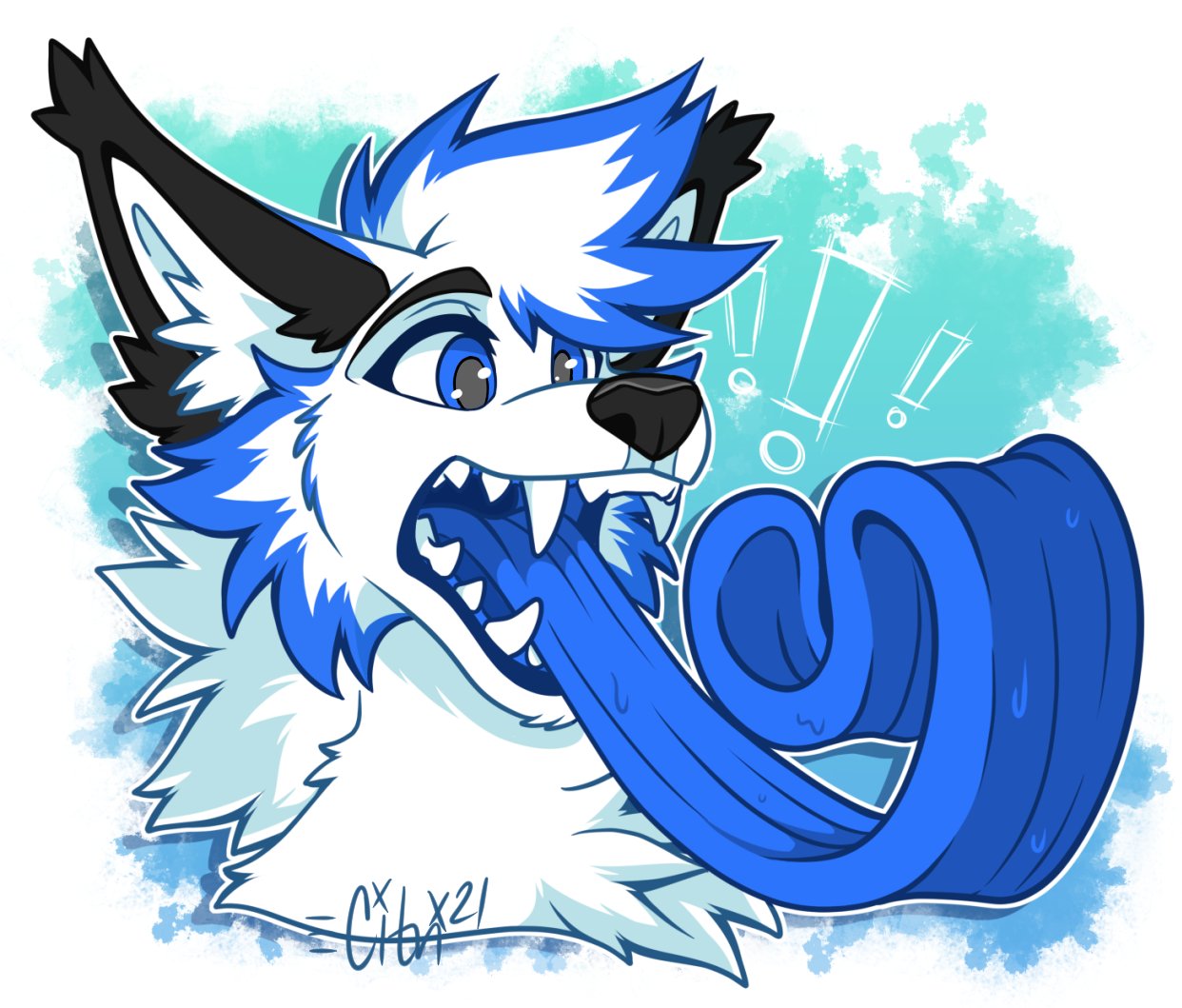 The Big ImageBoard (TBIB) - 2021 blue eyes blue tongue canid canine citrinelle digital media ...