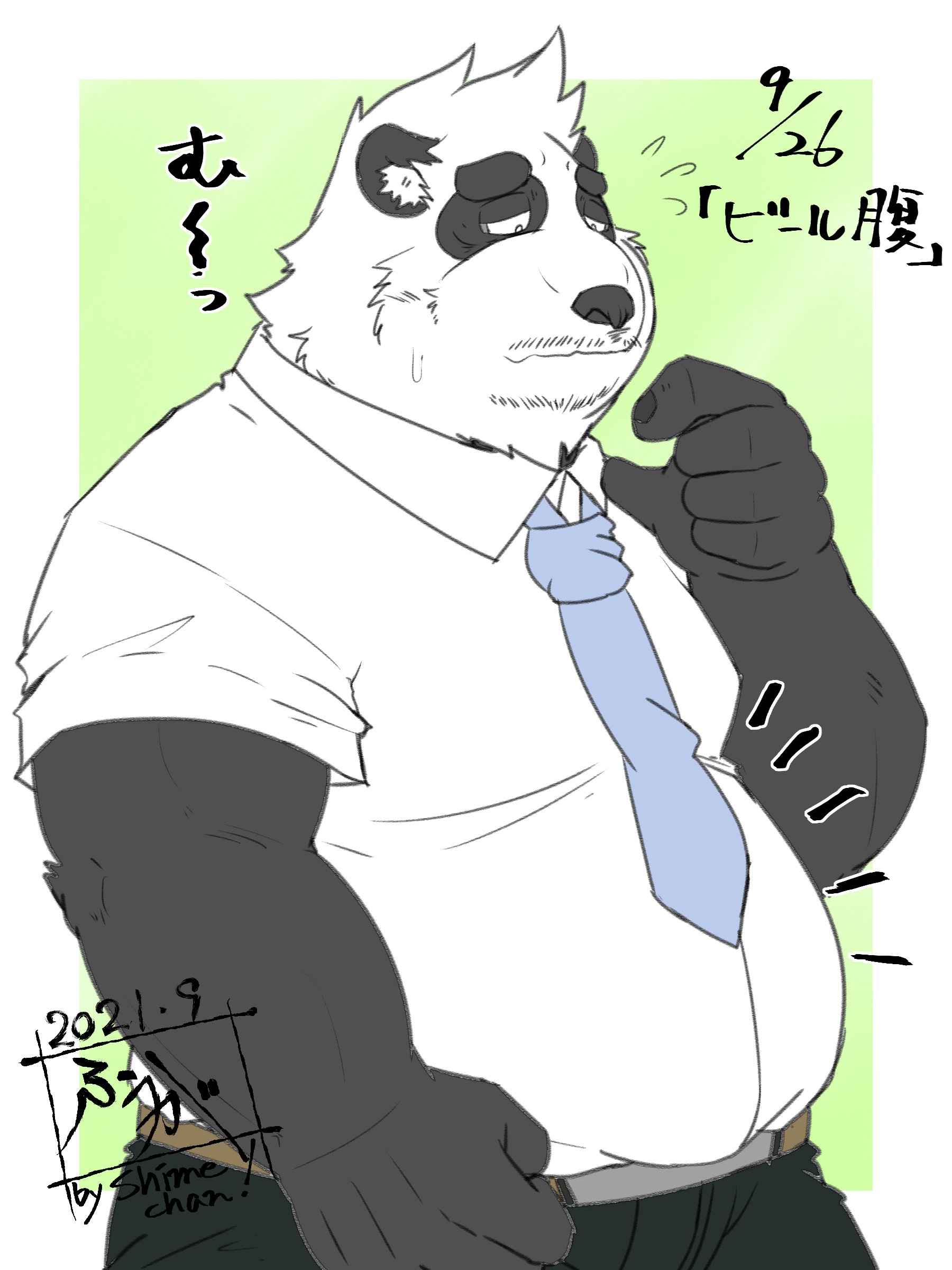 The Big ImageBoard (TBIB) - 2021 3:4 absurd res anthro belly black body black fur black nose ...