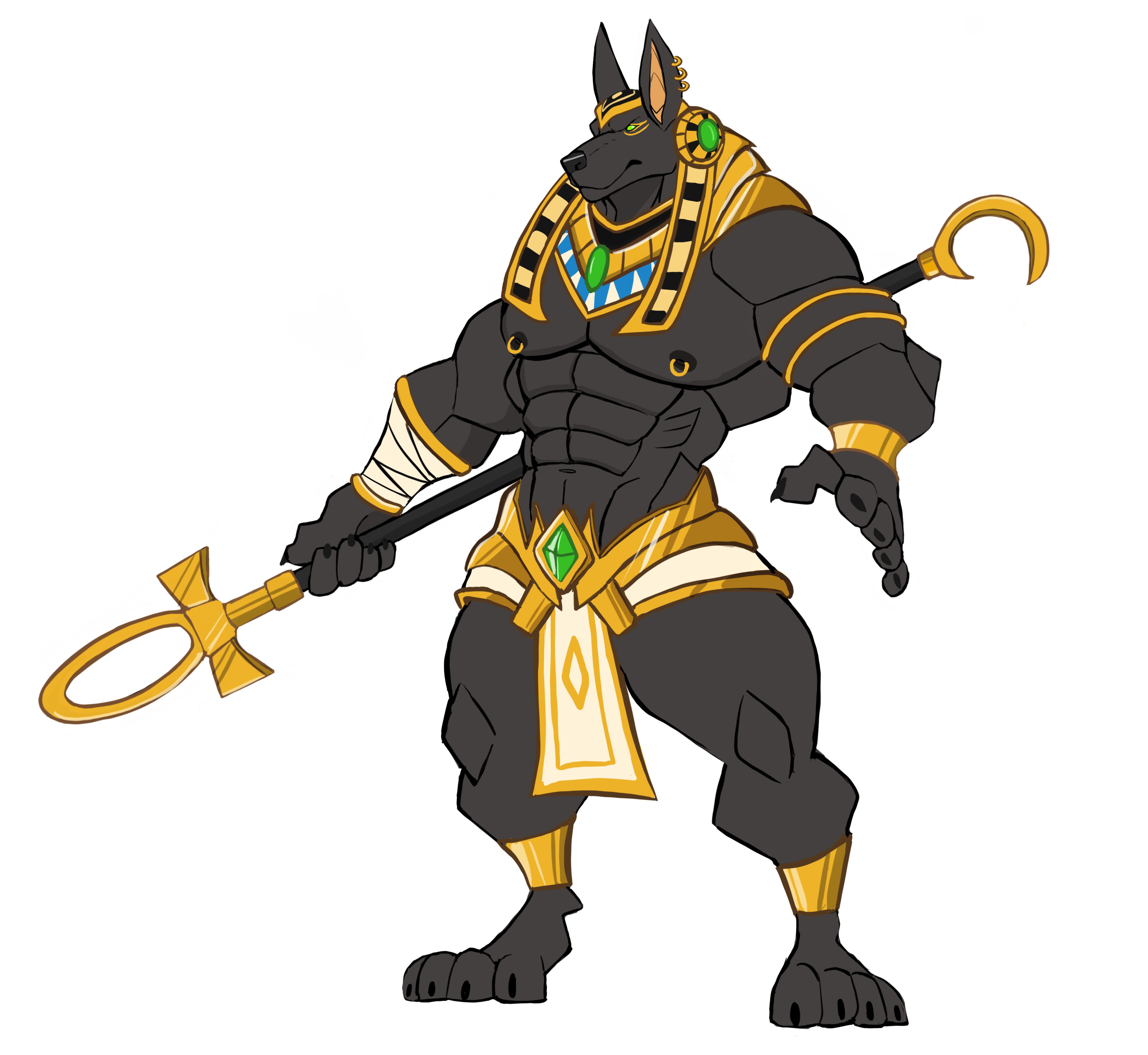 The Big ImageBoard (TBIB) - abs absurd res anthro anubian jackal anubis black body bottomwear ...