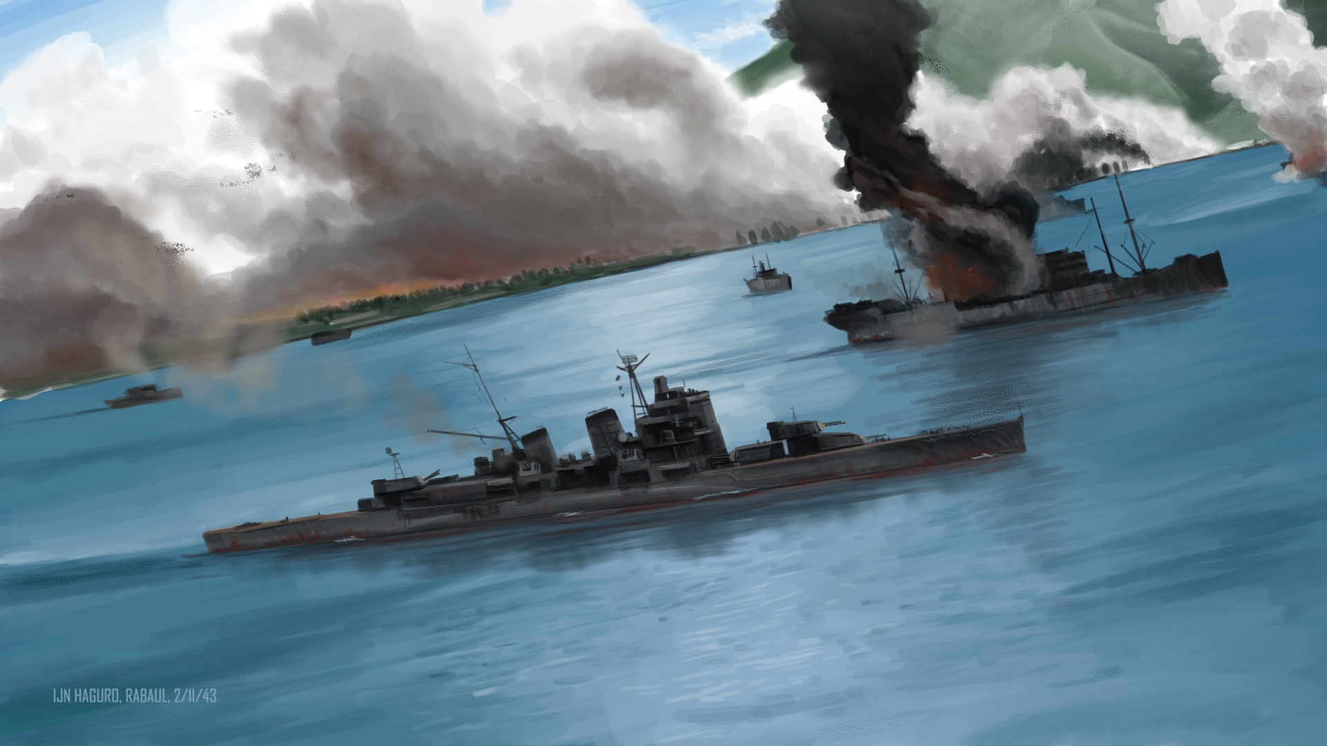 The Big ImageBoard (TBIB) - battle english text explosion fire haguro ...
