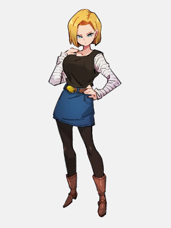 The Big ImageBoard (TBIB) - 1girl android 18 ankle boots bangs belt ...