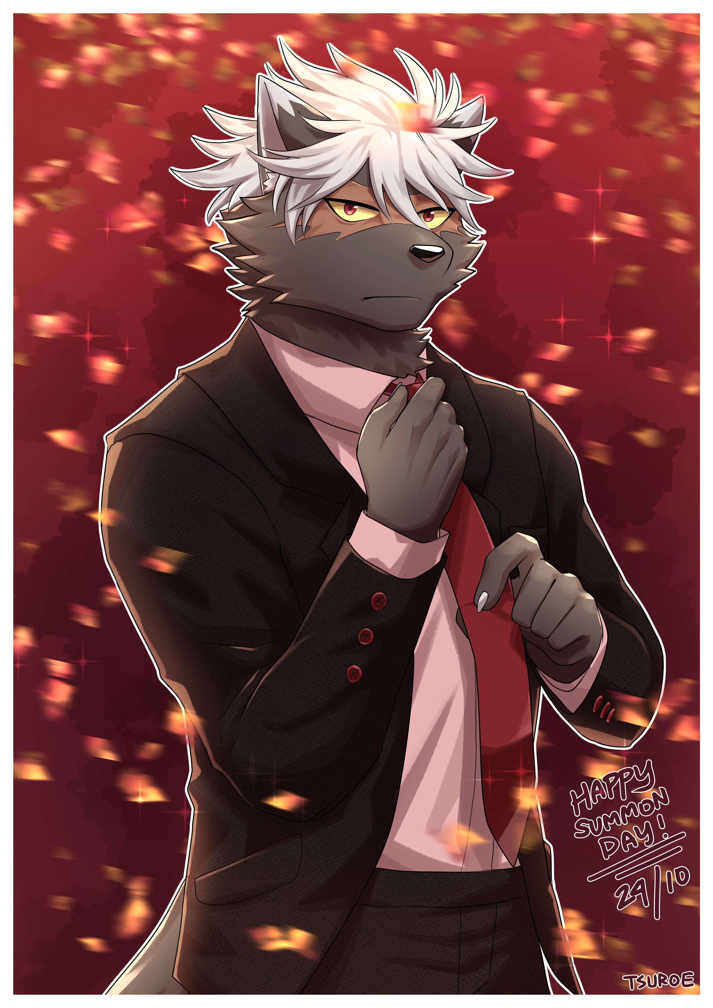 The Big ImageBoard (TBIB) - absurd res anthro biped black bottomwear black clothing black jacket ...