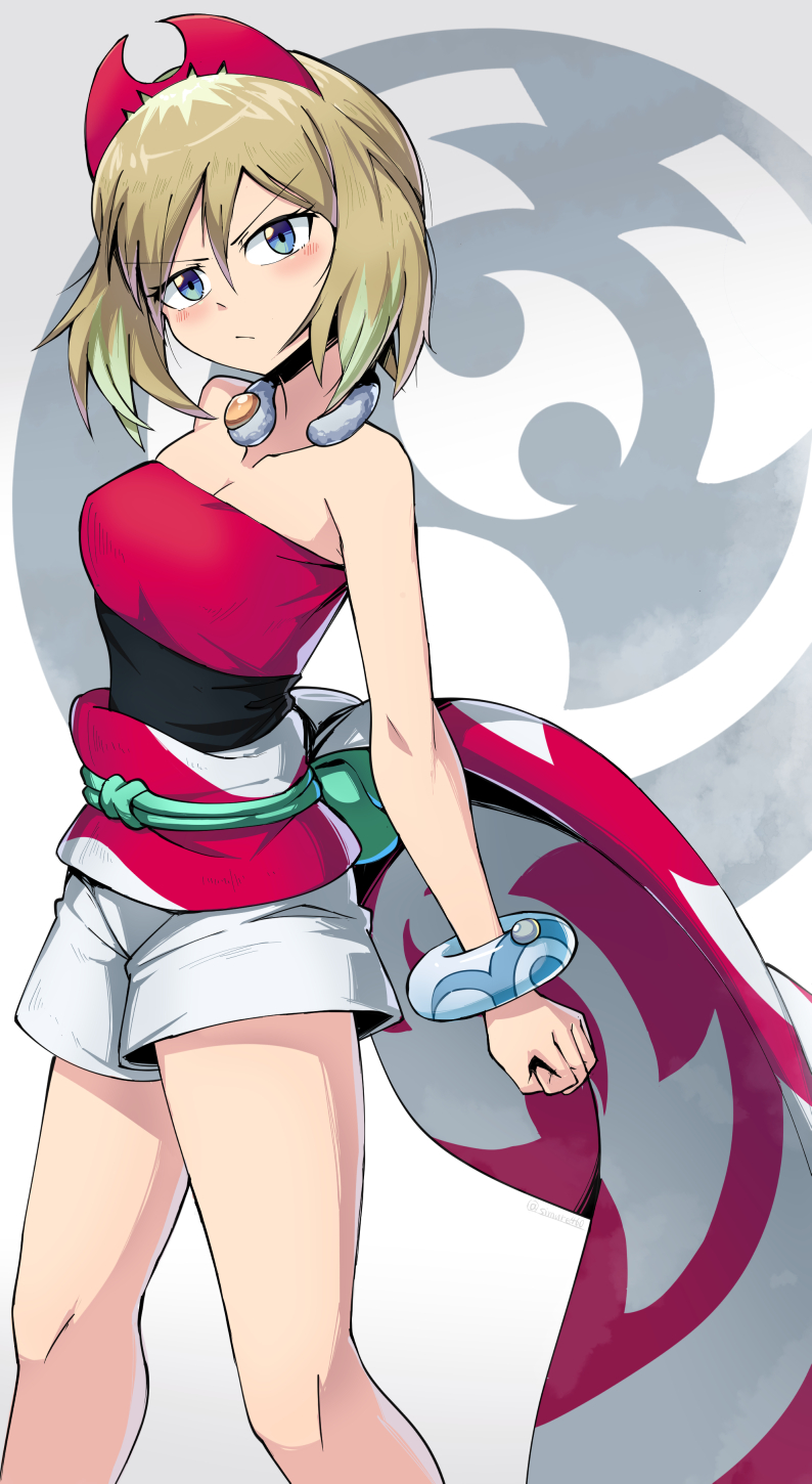 The Big ImageBoard (TBIB) - 1girl anklet bangs blonde hair blue eyes ...