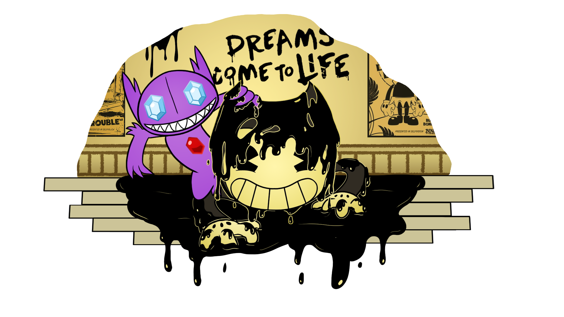 The Big ImageBoard (TBIB) - 16:9 alpha channel ambiguous gender anthro arm tuft bendy and the ...