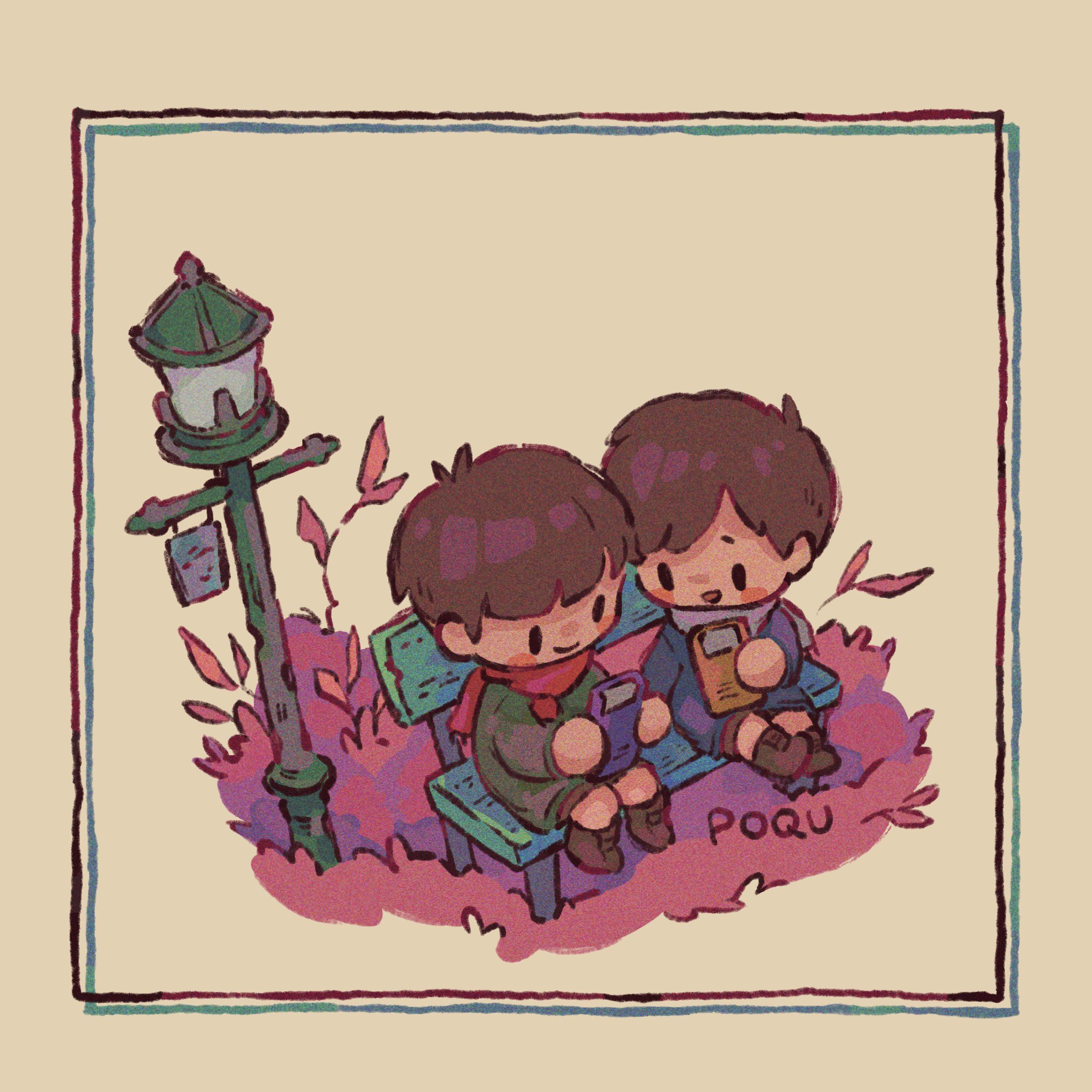 The Big ImageBoard (TBIB) - 2boys :d artist name bench black eyes blue ...