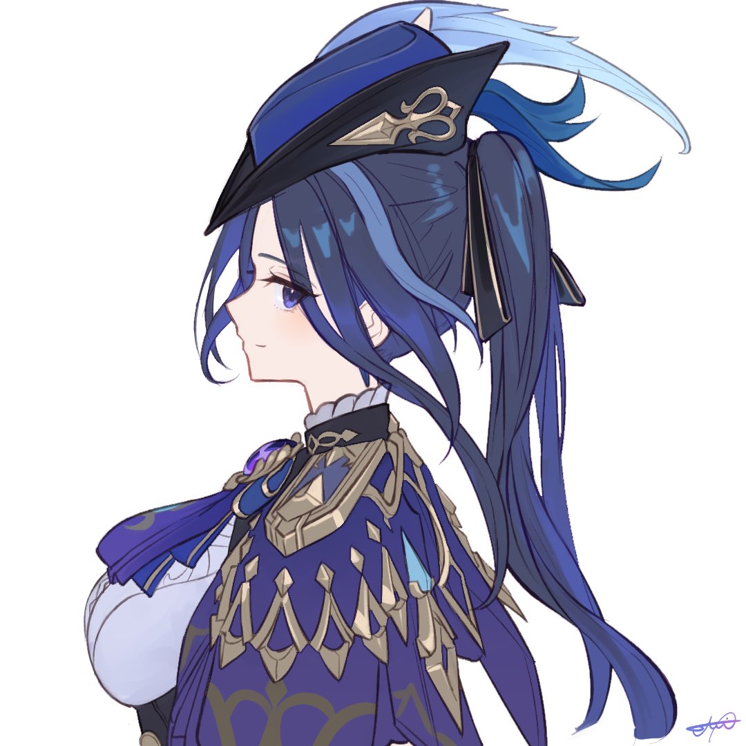 The Big ImageBoard (TBIB) - 1girl alternate hairstyle ascot black ribbon blue hair breasts ...