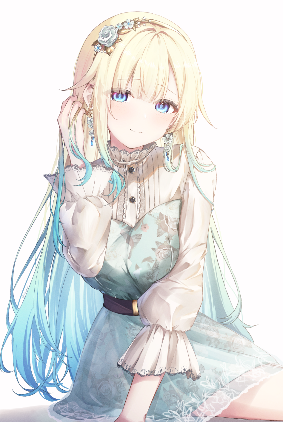 The Big ImageBoard (TBIB) - 1girl aizawa ema aizawa ema (3rd costume) aqua dress azure (sor azr ...