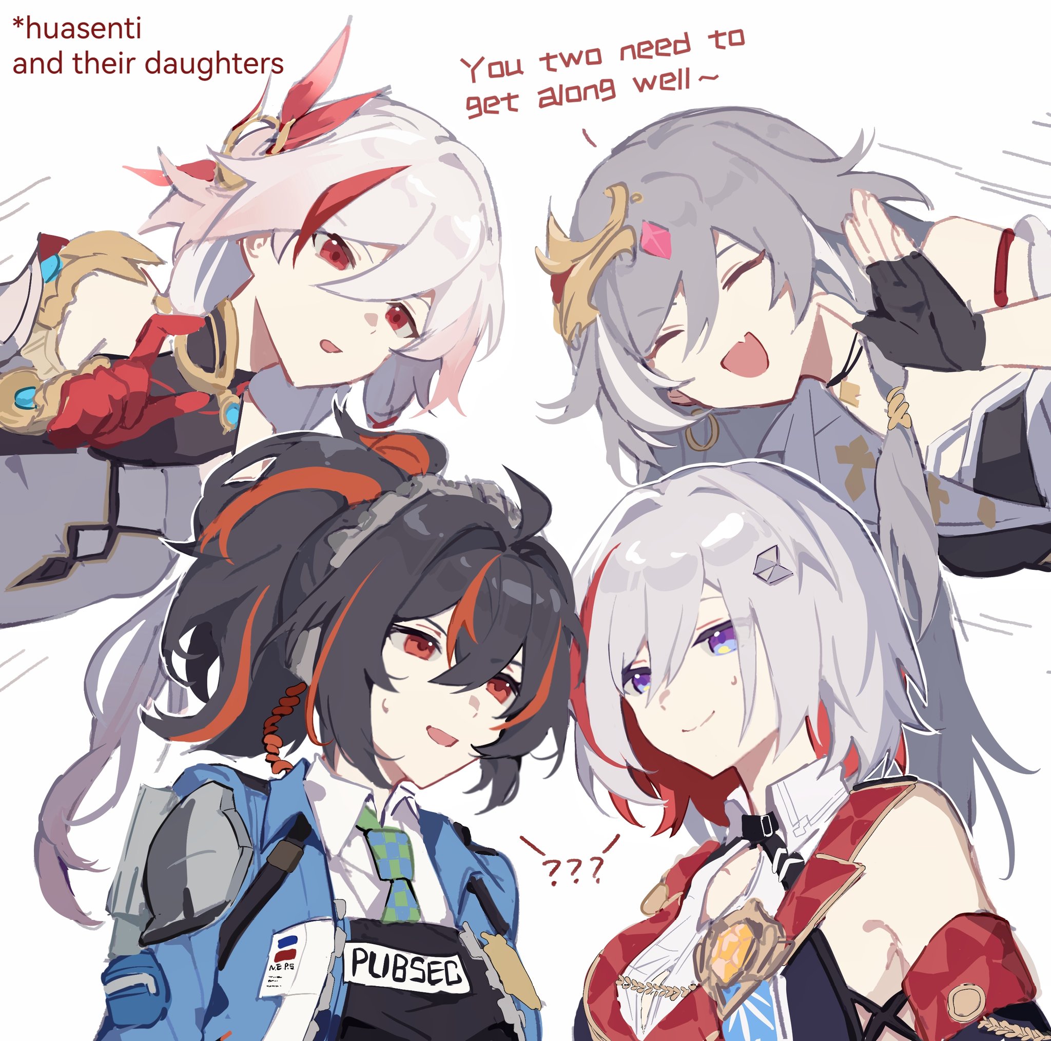 The Big ImageBoard (TBIB) - 4girls ? ?? ^ ^ asymmetrical clothes black ...