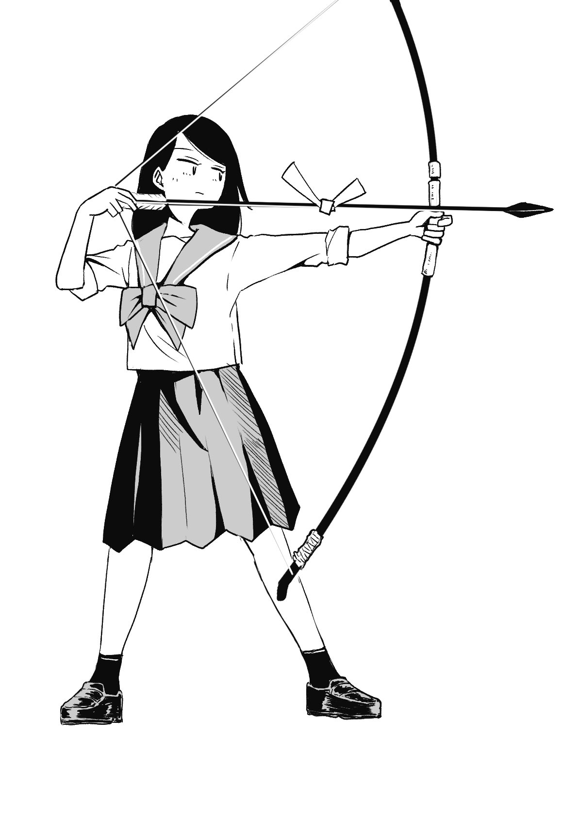 The Big ImageBoard (TBIB) - 1girl archery arrow (projectile) bow bow (weapon) bowtie commentary ...