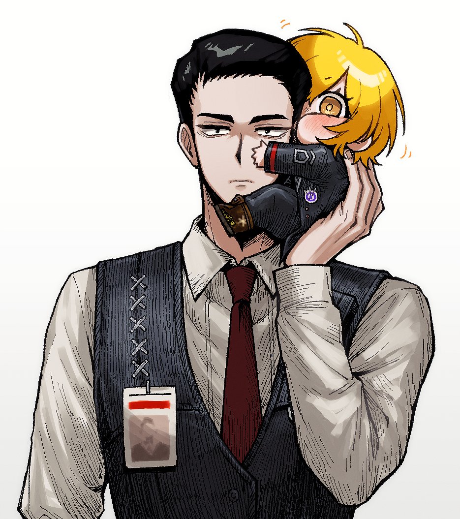 The Big ImageBoard (TBIB) - 1boy 1girl black coat black eyes black hair black pants black vest ...