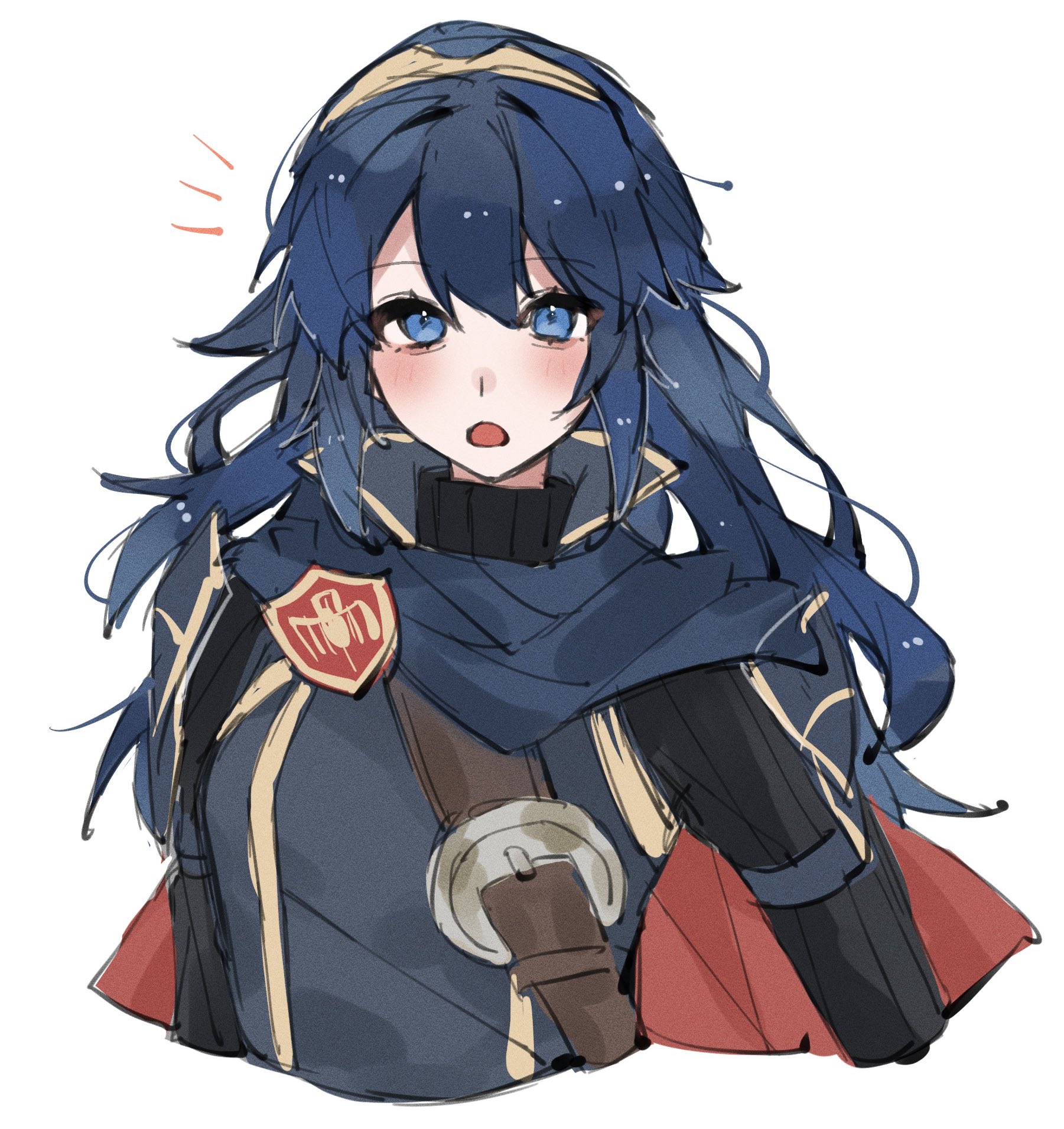 The Big ImageBoard (TBIB) - 1girl blue eyes blue hair blush cape fire ...