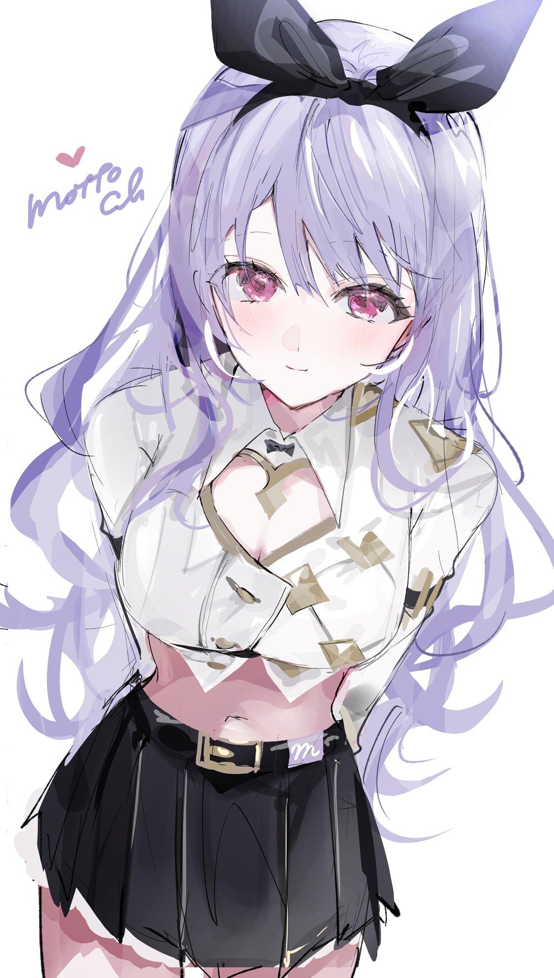 The Big ImageBoard (TBIB) - 1girl belt black belt black hairband black skirt blush bow hairband ...