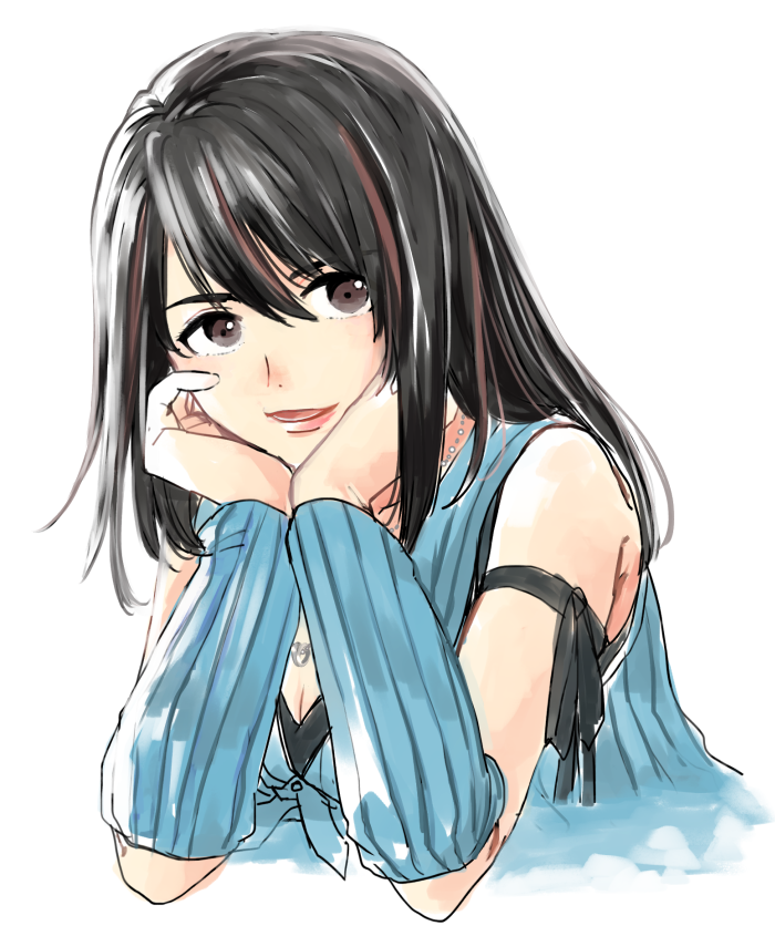 The Big ImageBoard (TBIB) - 1girl arm ribbon arm warmers black hair black ribbon black shirt ...