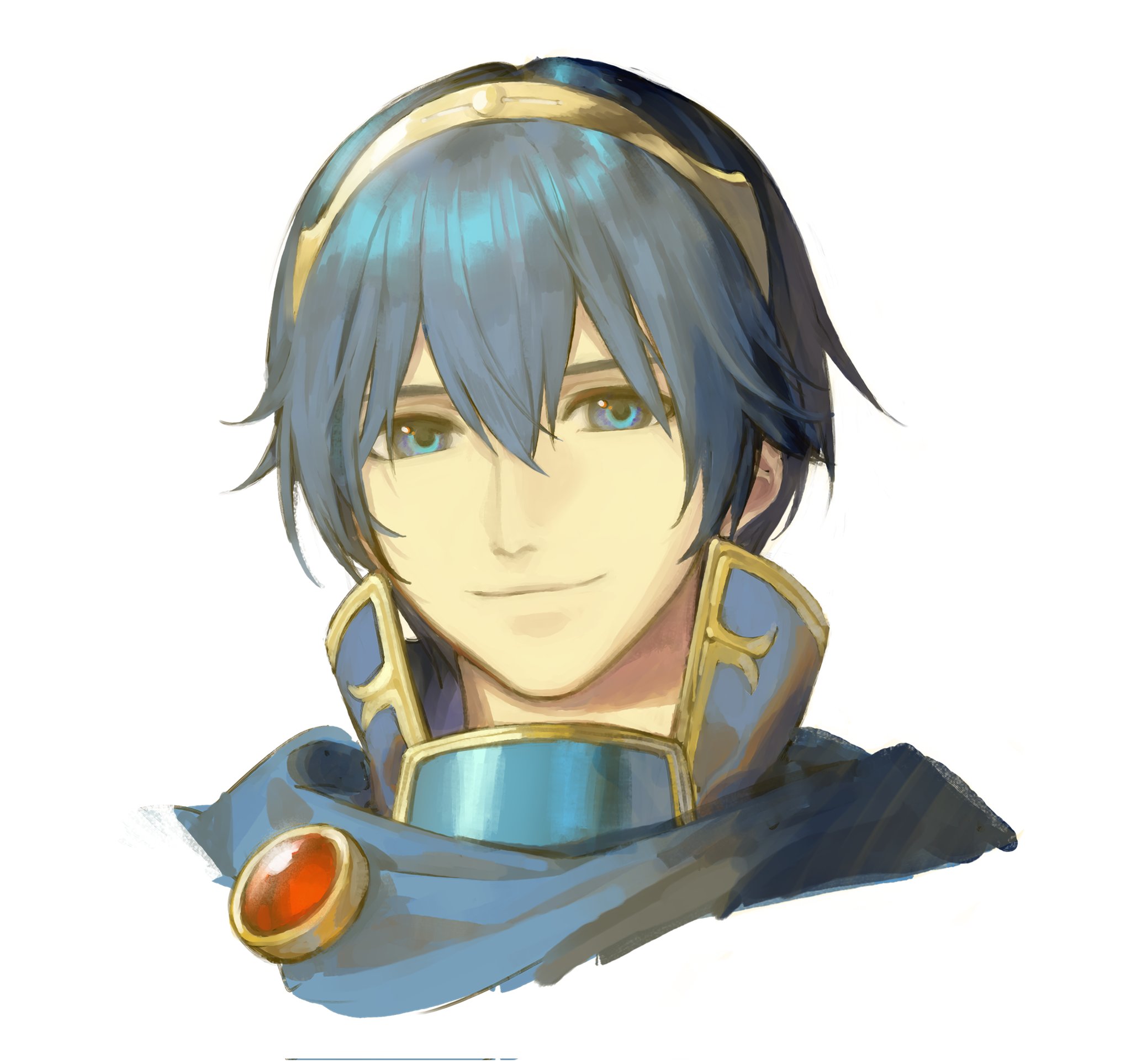 The Big ImageBoard (TBIB) - 1boy bishounen blue cape blue eyes blue hair cape closed mouth ...