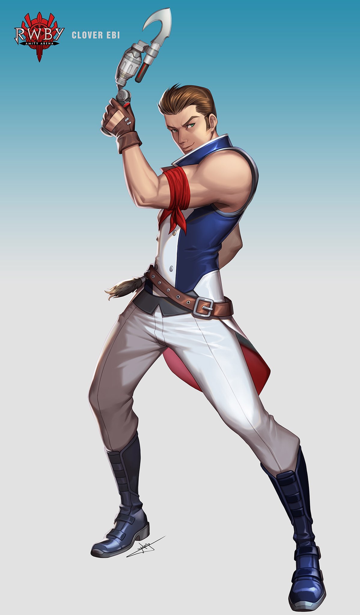 The Big ImageBoard (TBIB) - 1boy armband belt blue footwear boots brown belt brown gloves brown ...