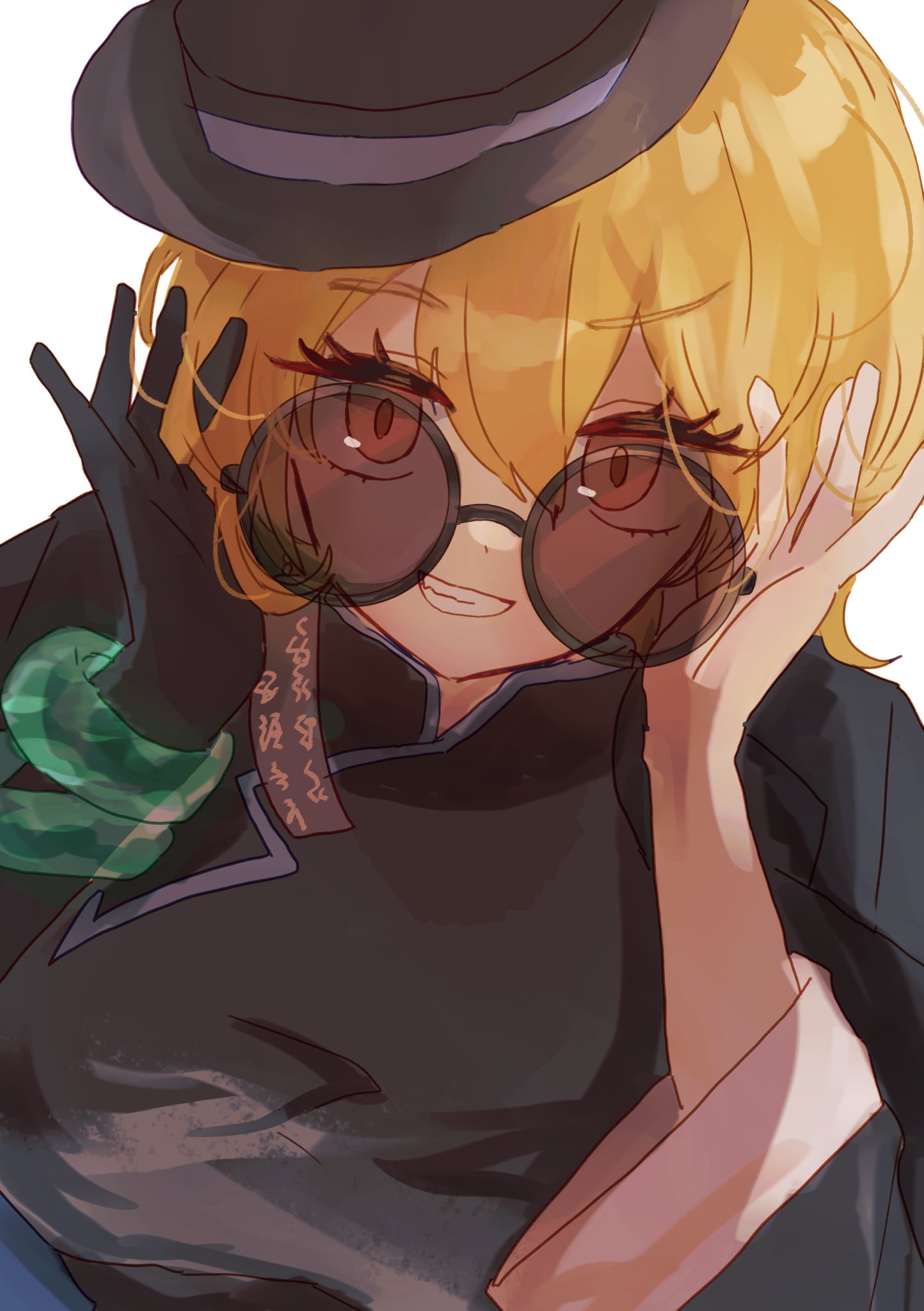 The Big ImageBoard (TBIB) - 1girl black coat black dress black gloves black hat blonde hair ...