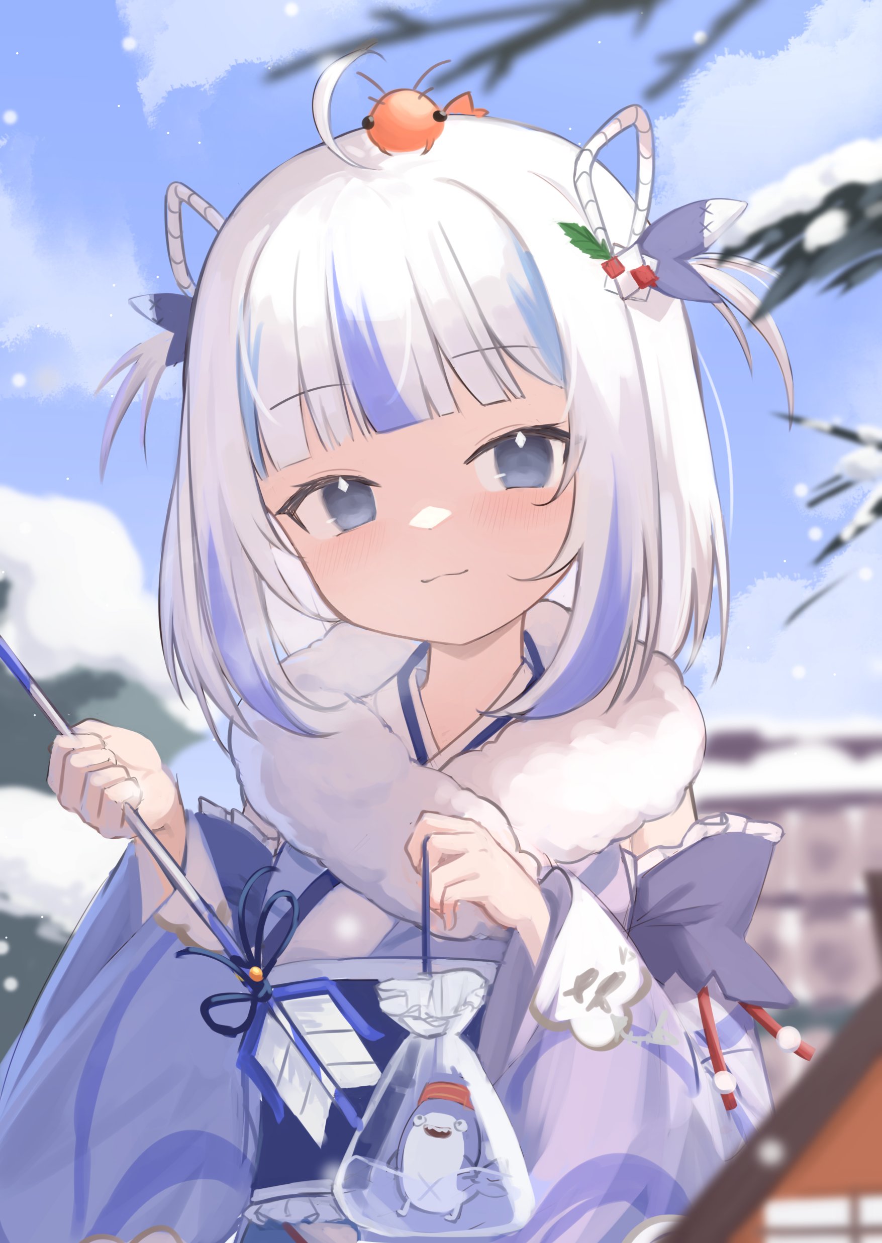 The Big ImageBoard (TBIB) - 1girl :3 absurdres bag bagged fish bangs bloop (gawr gura) blue eyes ...