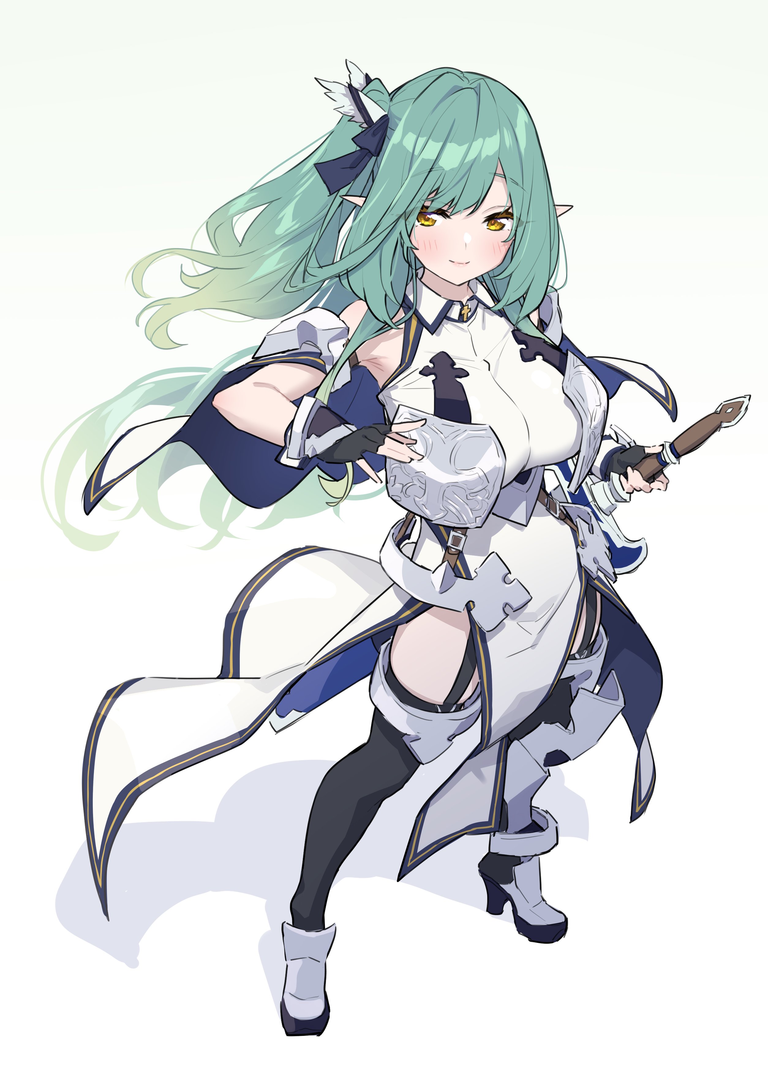 The Big ImageBoard (TBIB) - 1girl absurdres arm guards armor armored boots armored dress armored ...